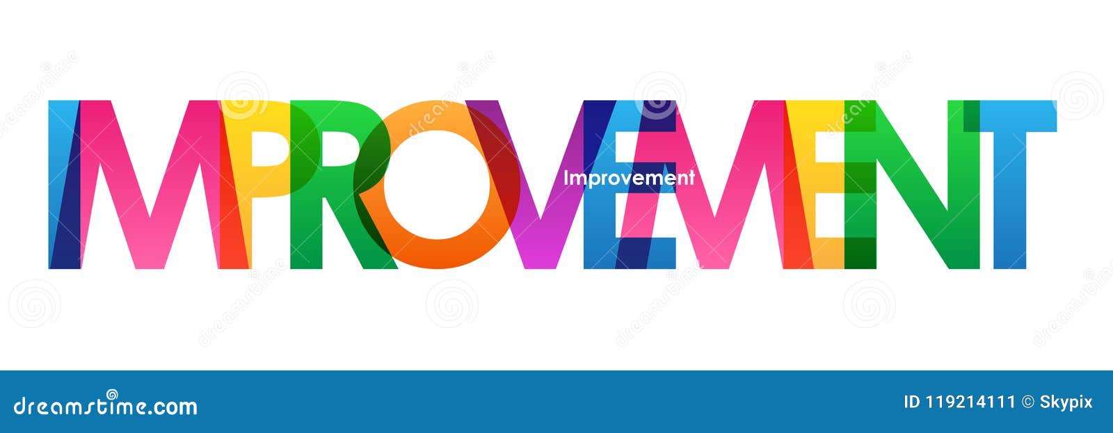 IMPROVEMENT Colorful Overlapping Letters Banner Stock Vector ...