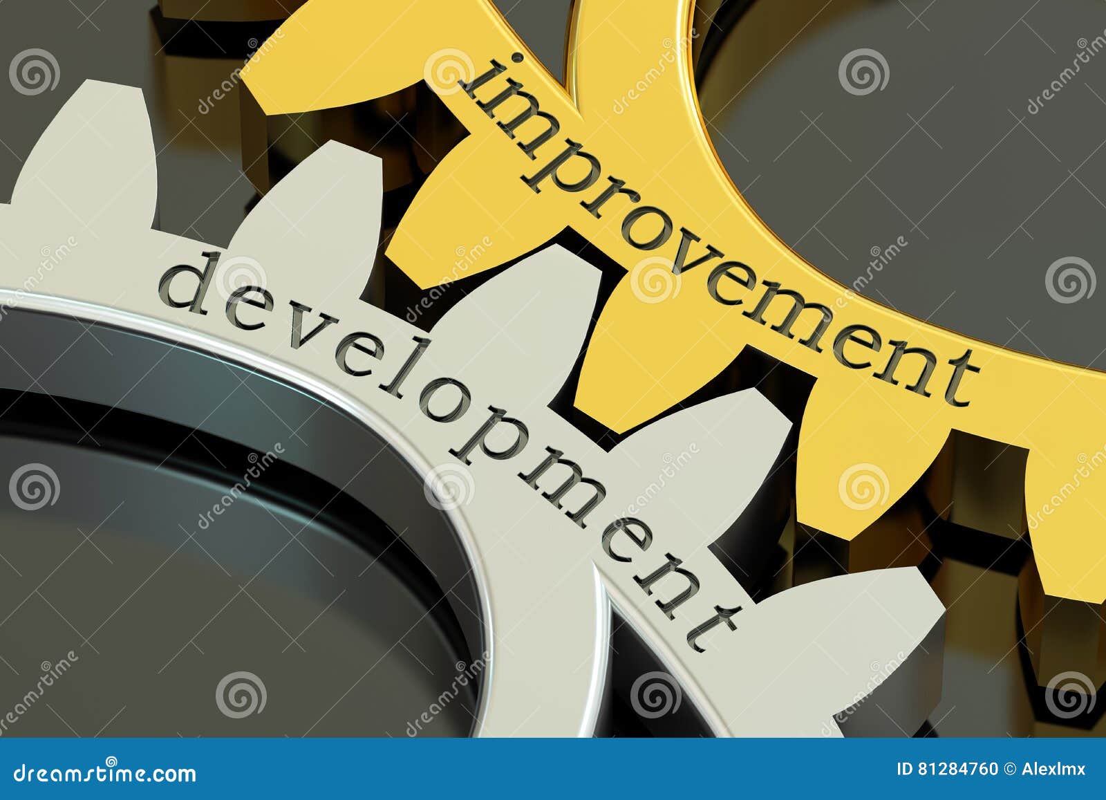 Improvement and Development Concept on the Gearwheels, 3D Render Stock ...