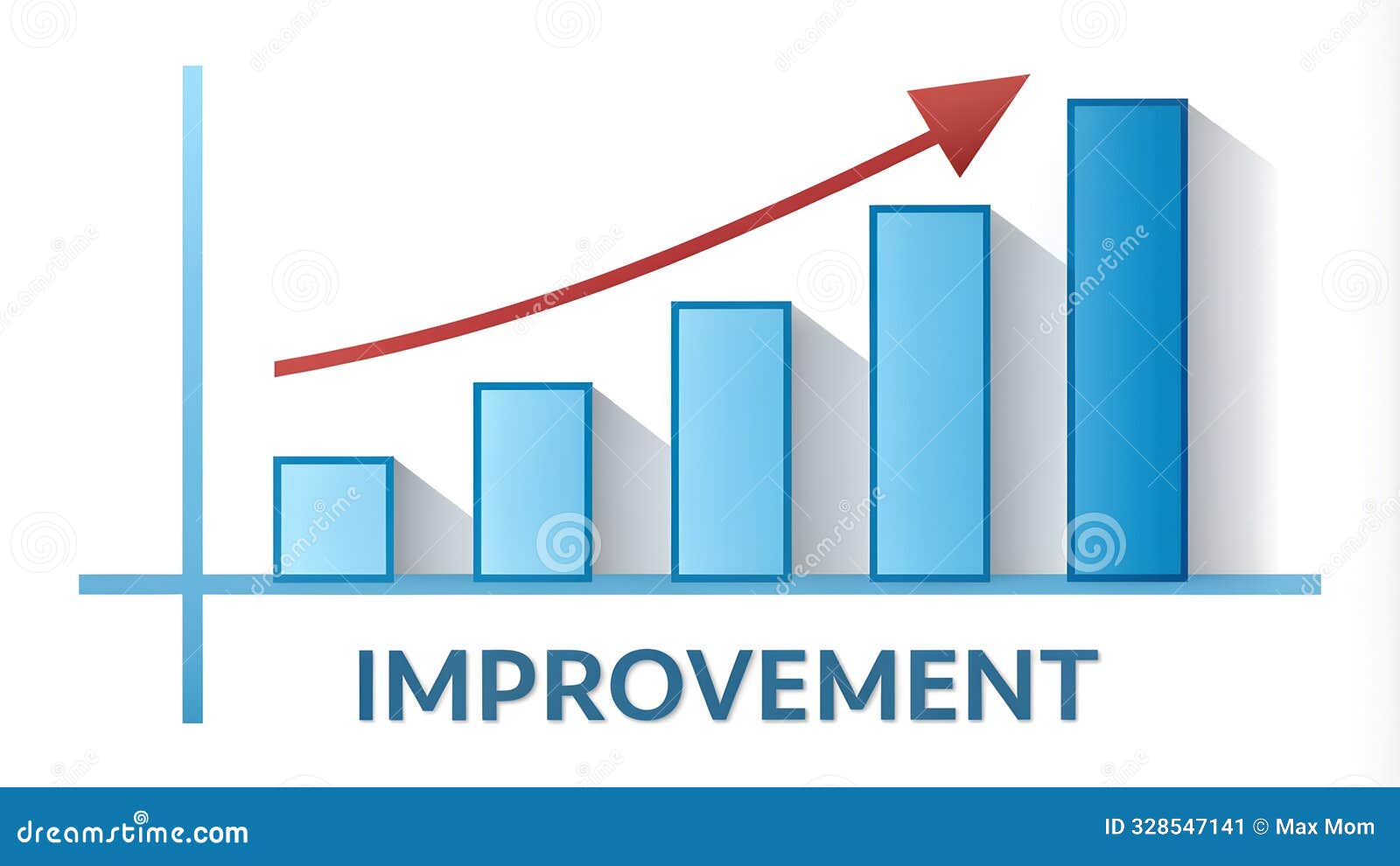 Improvement Graph Flat Icon, Growing Graph Bar Vector Image, Increase ...