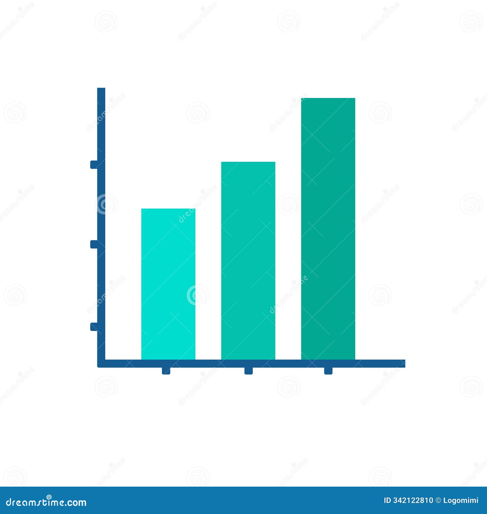 Improvement Graph Flat Icon, Growing Graph Bar Vector Image, Increase ...