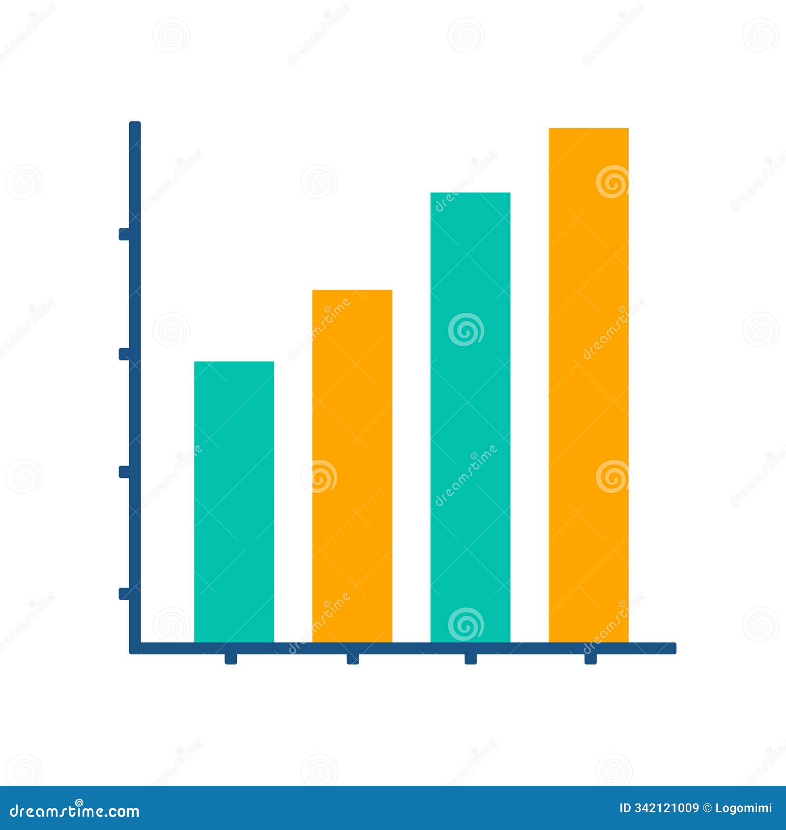 Improvement Graph Icon, Growing Graph Bar Vector Image, Increase Chart ...