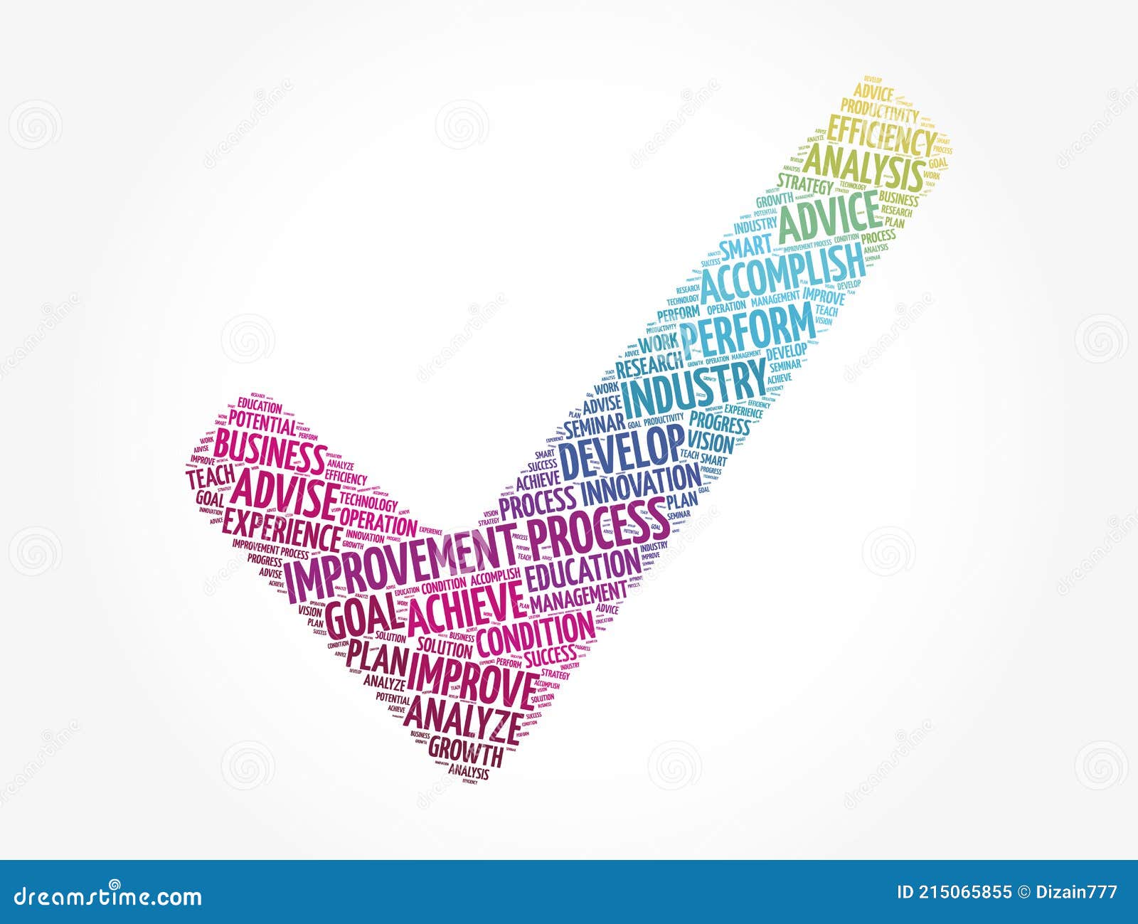 Improvement Process Check Mark Word Cloud, Business Concept Background ...