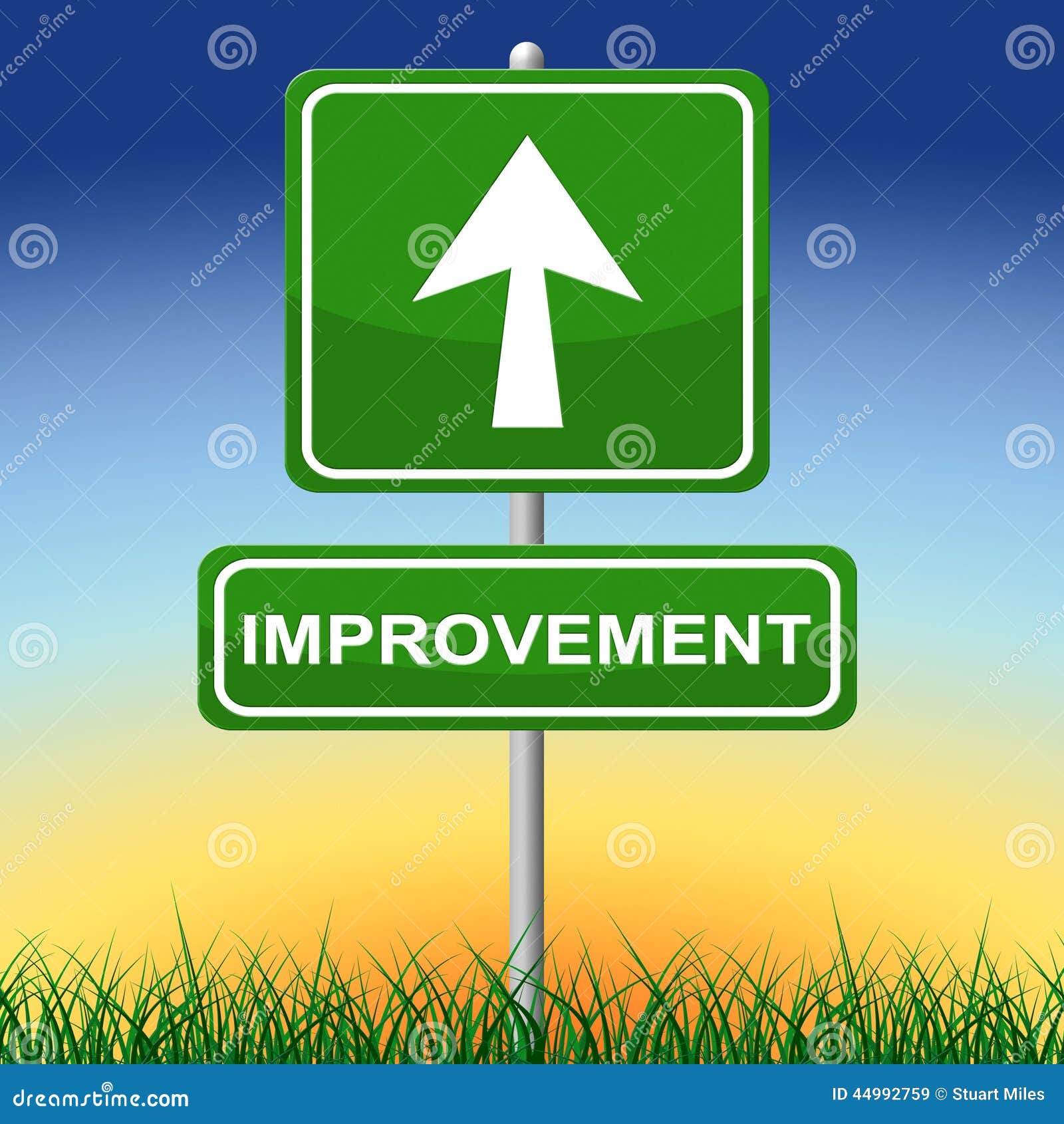 Improvement Sign Indicates Message Arrow and Advance Stock Illustration ...