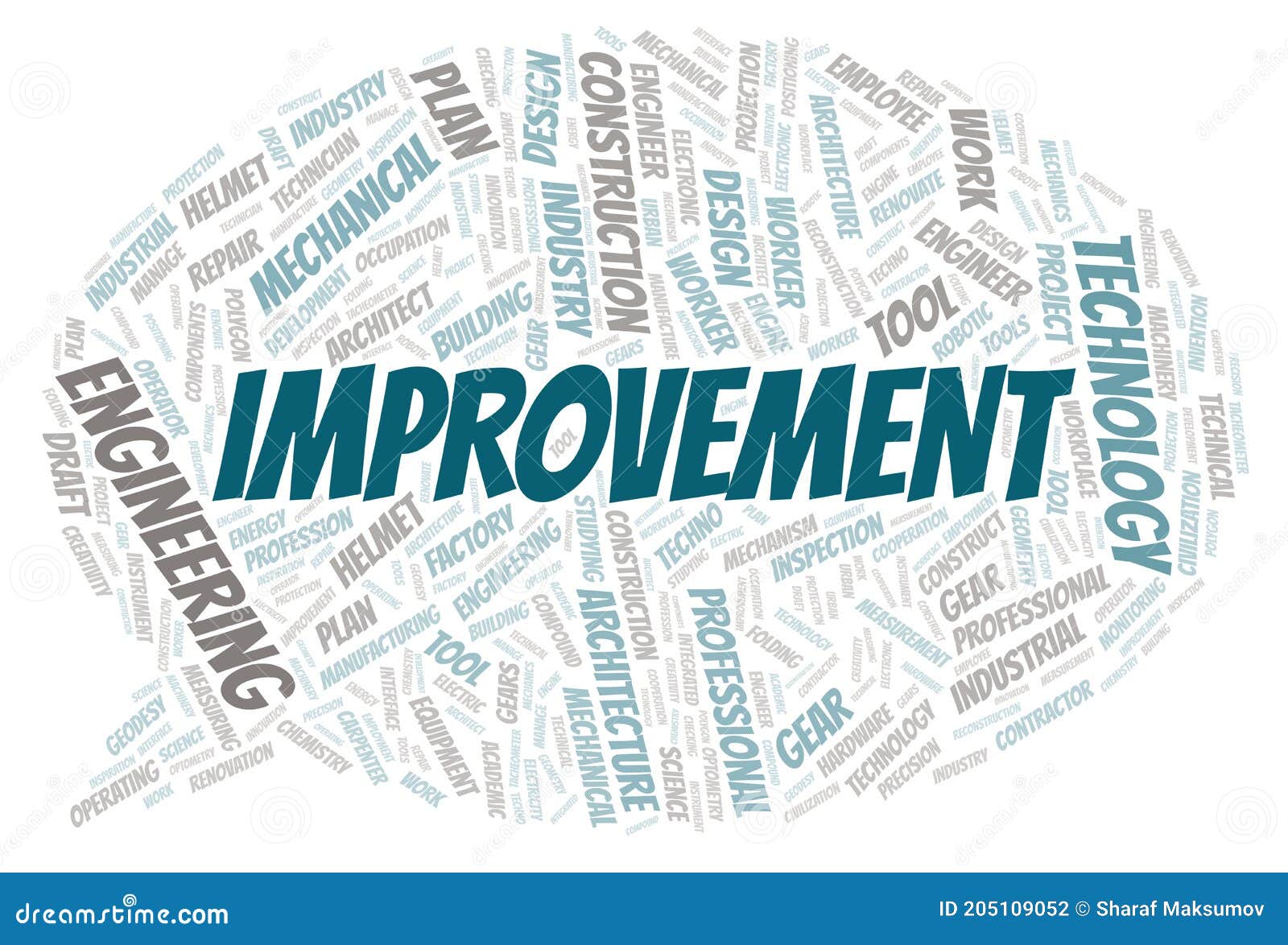 Improvement Typography Word Cloud Create with the Text only Stock ...