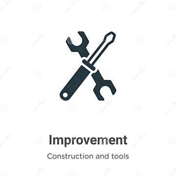 Improvement Vector Icon on White Background. Flat Vector Improvement ...