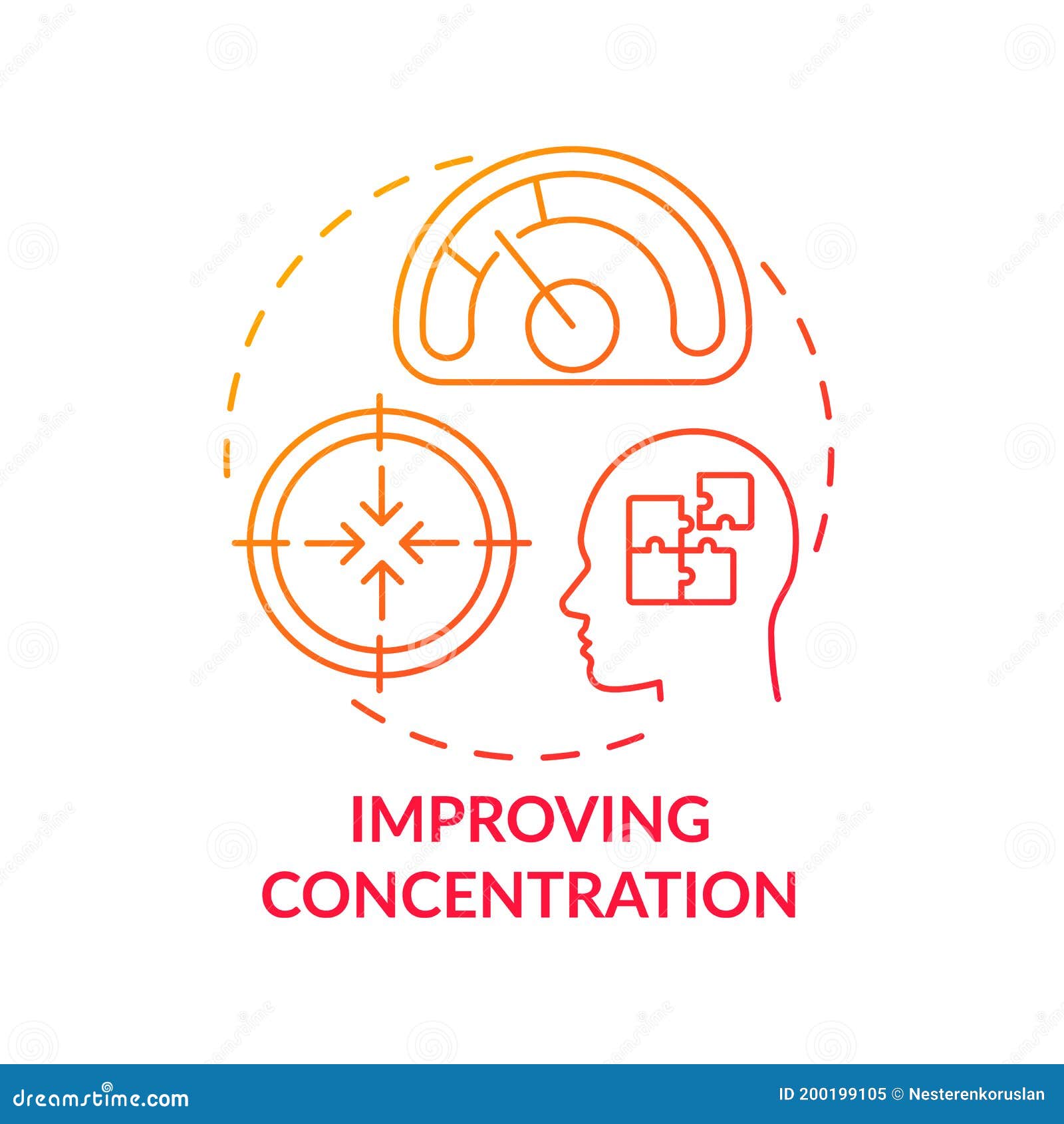 Improving Concentration Concept Icon Stock Vector - Illustration of ...