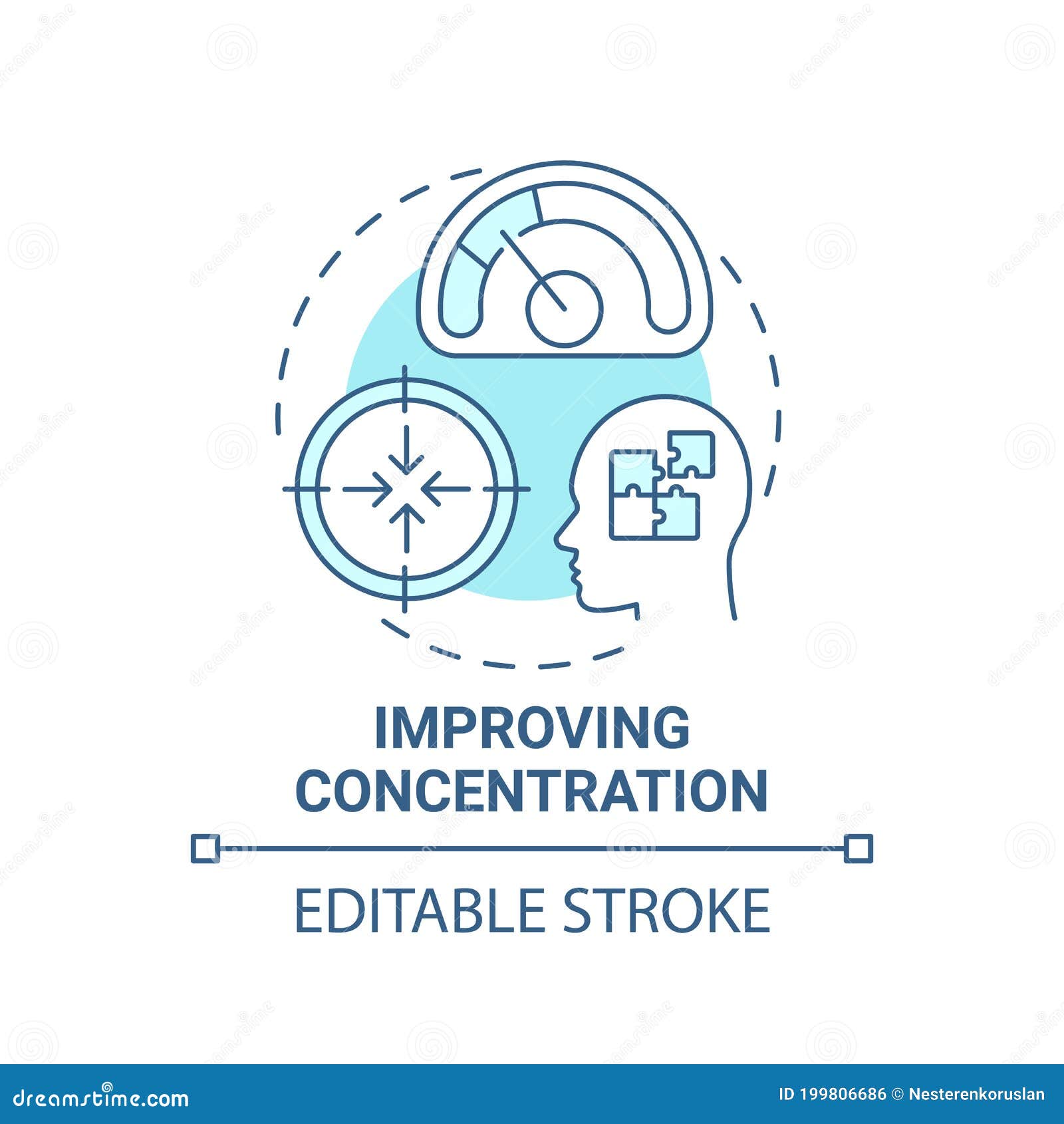 Improving Concentration Concept Icon Stock Vector - Illustration of ...