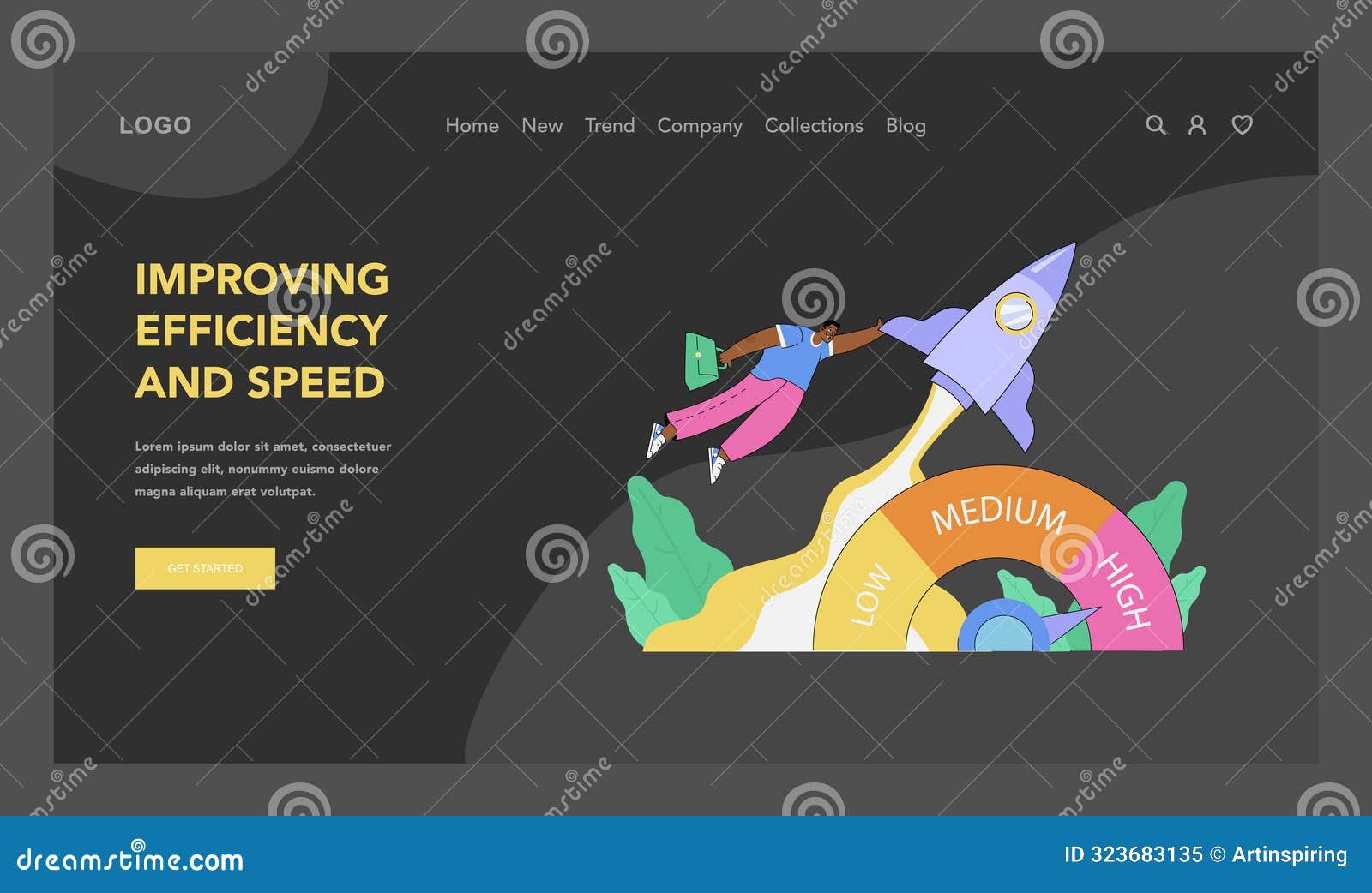 Improving Efficiency and Speed Concept Stock Illustration ...