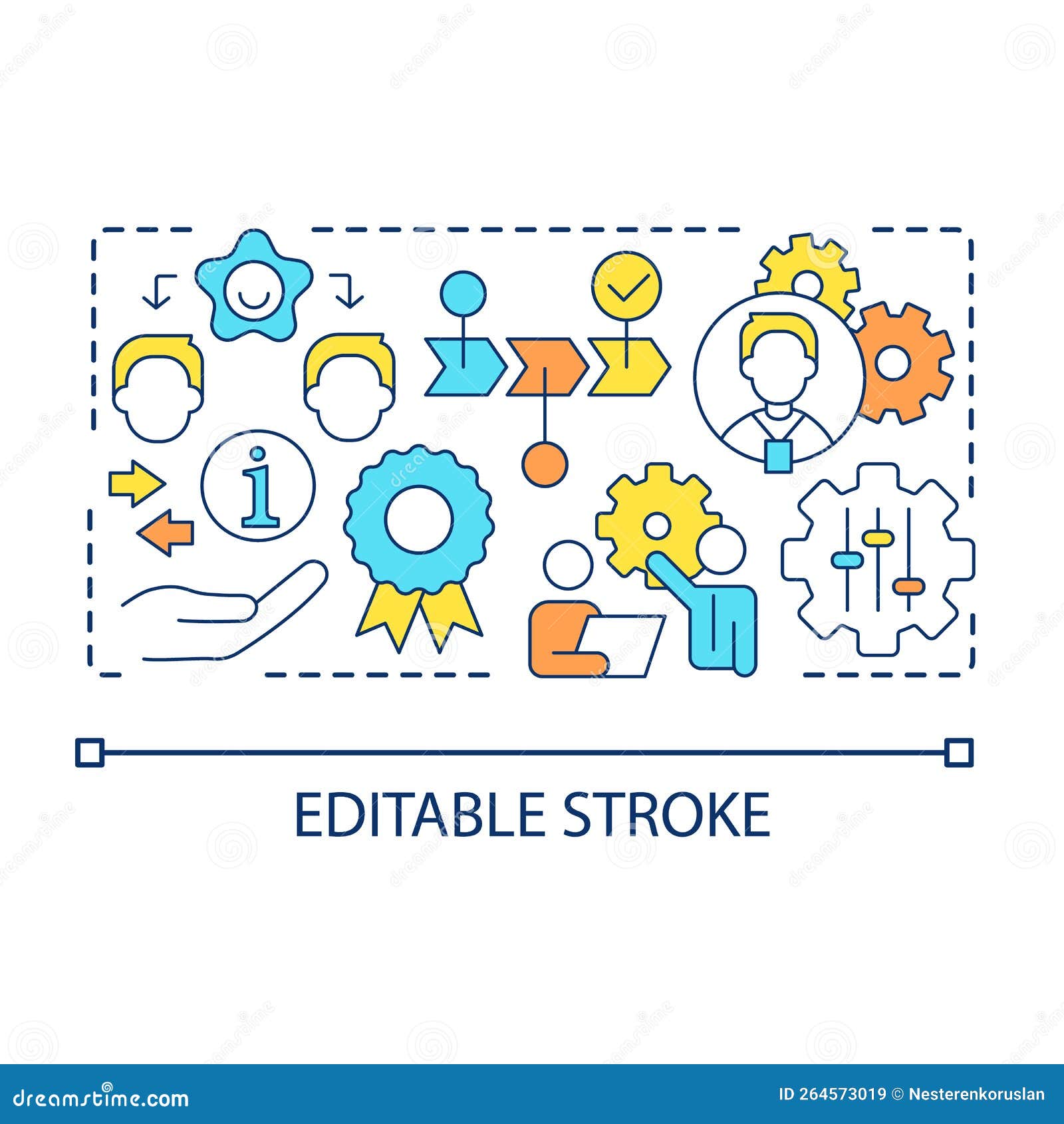 Improving Employee Cooperation Concept Icon Stock Vector - Illustration ...