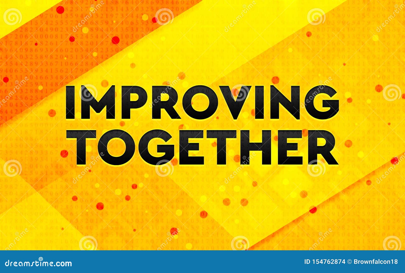 Improving Together Abstract Digital Banner Yellow Background Stock ...