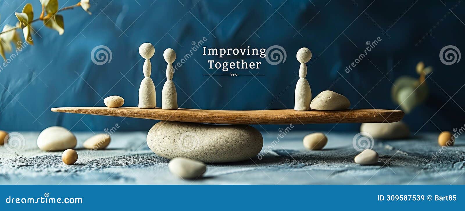 Improving Together Concept with 3D Human Figures Supporting a Seesaw ...