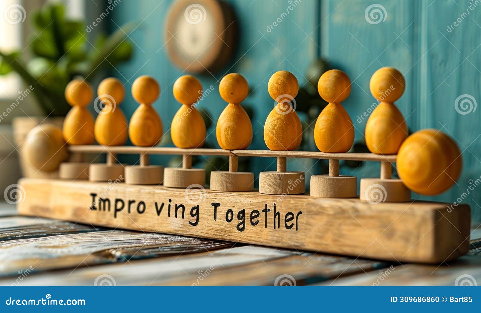 Improving Together Concept with 3D Human Figures Supporting a Seesaw ...