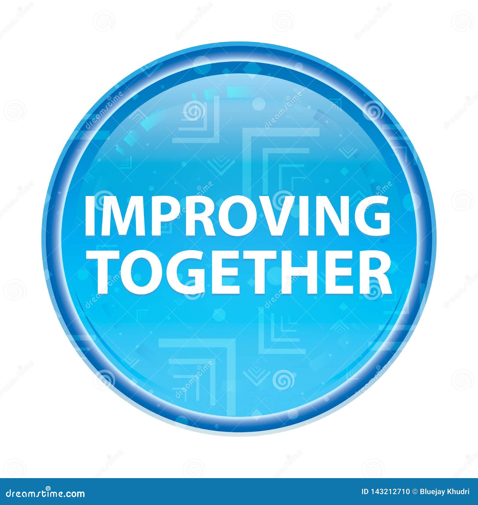 Improving Together Floral Blue Round Button Stock Illustration ...