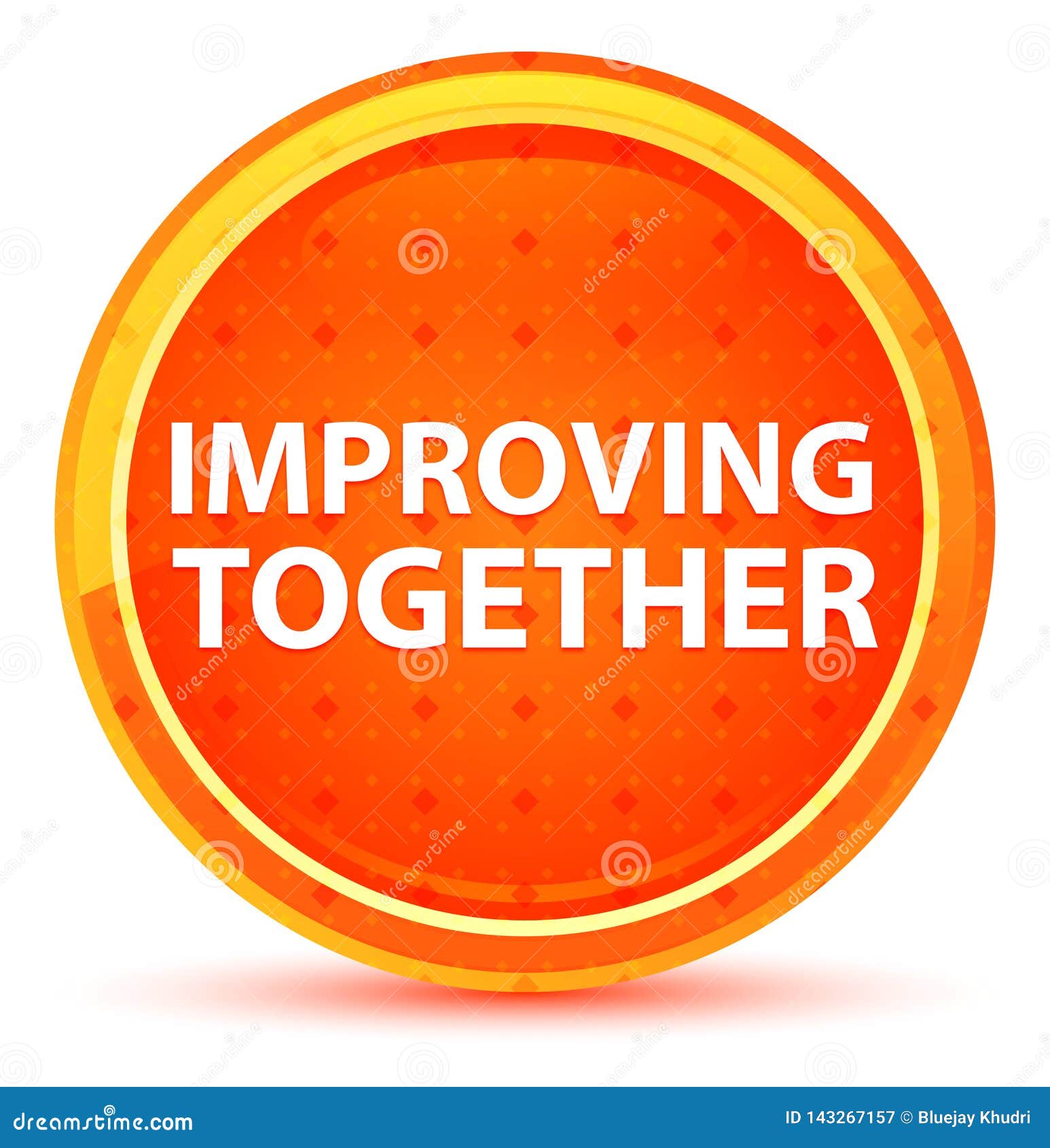 Improving Together Natural Orange Round Button Stock Illustration ...