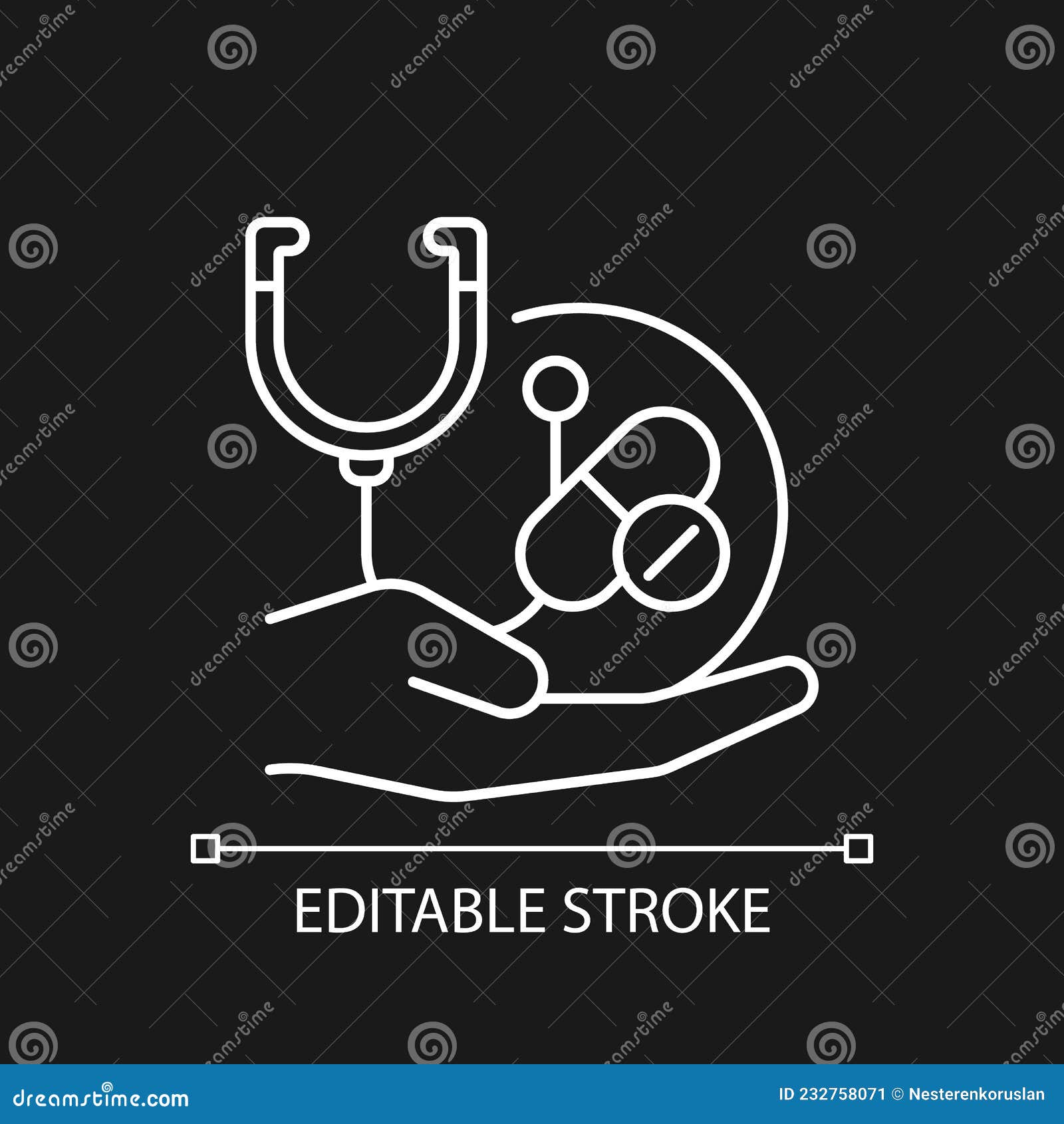 Improving Treatment White Linear Icon for Dark Theme Stock Vector ...