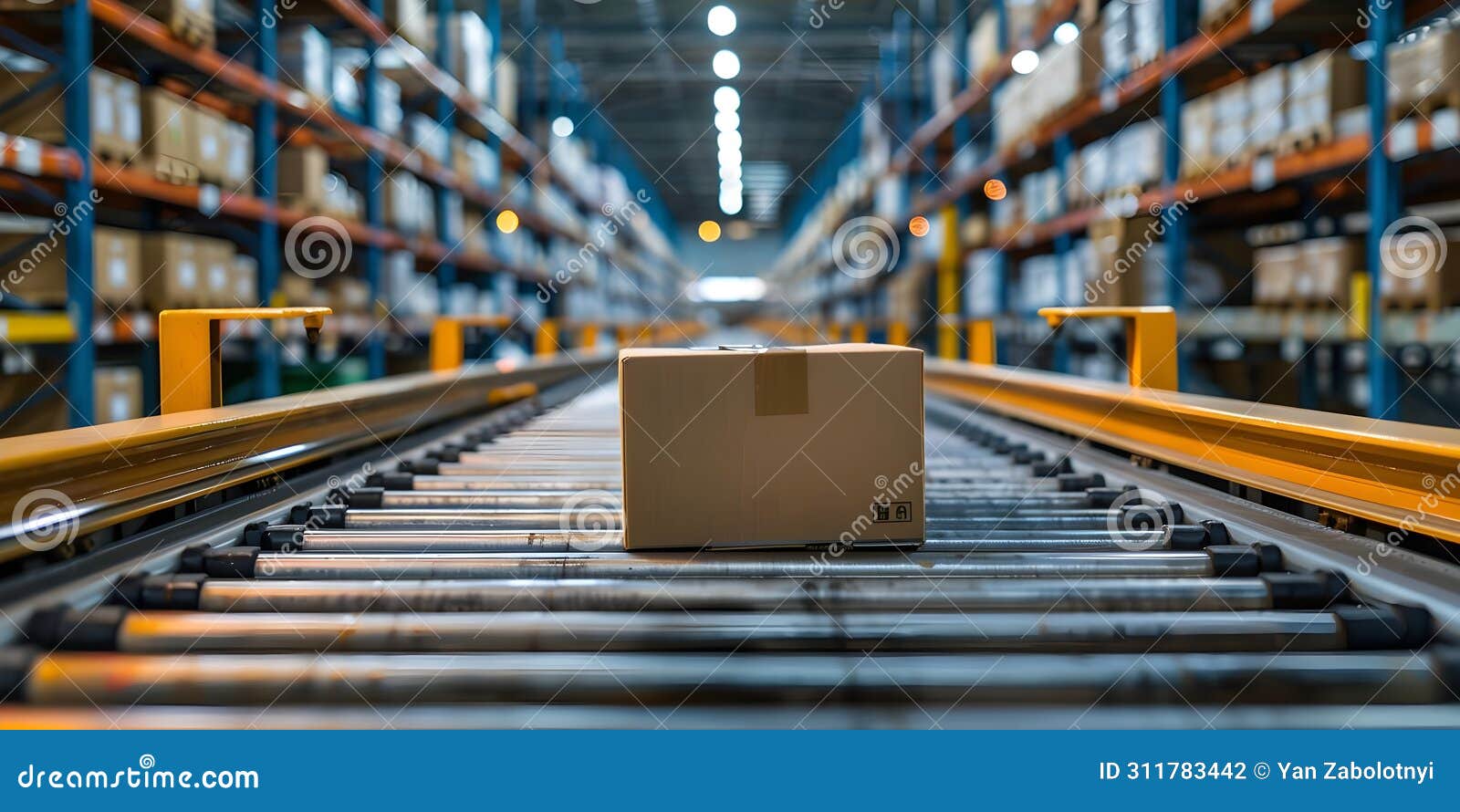 Improving Warehouse Efficiency With Conveyor Belt Systems. Concept ...