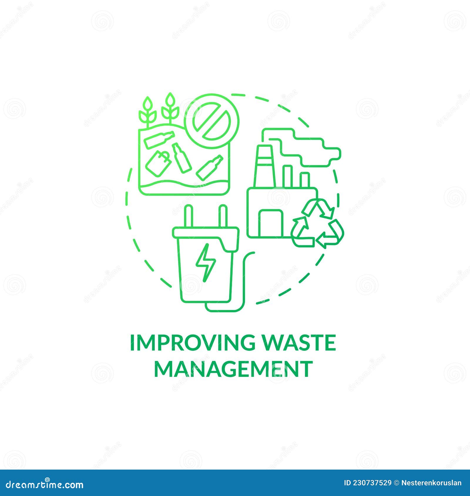 Improving Waste Management Concept Icon Stock Vector - Illustration of ...