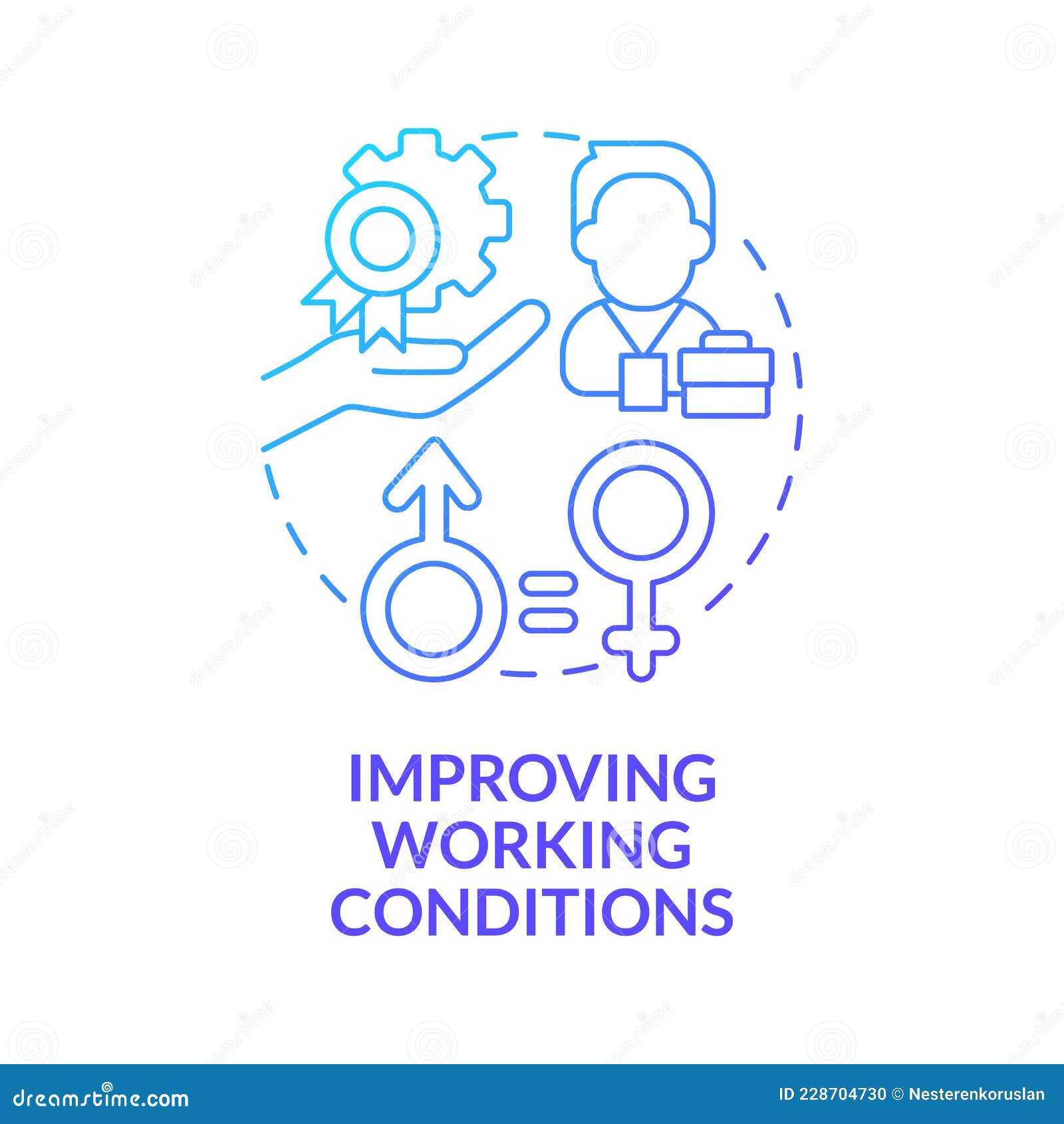 Improving Working Conditions Blue Gradient Concept Icon Stock Vector ...