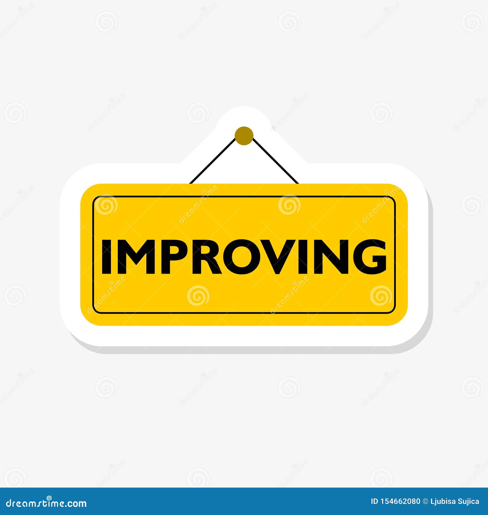 Improving Yellow Sign Sticker Stock Vector - Illustration of origami ...