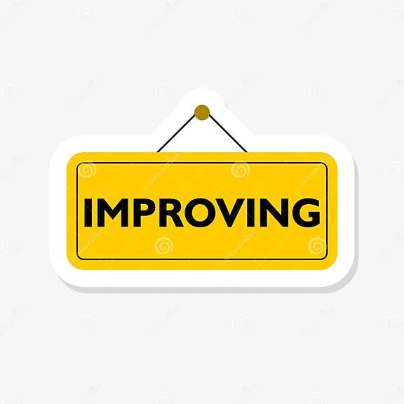 Improving Yellow Sign Sticker Stock Vector - Illustration of origami ...