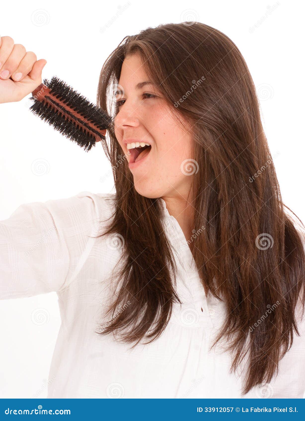Improvised Karaoke stock image. Image of hairbrush, fresh - 33912057