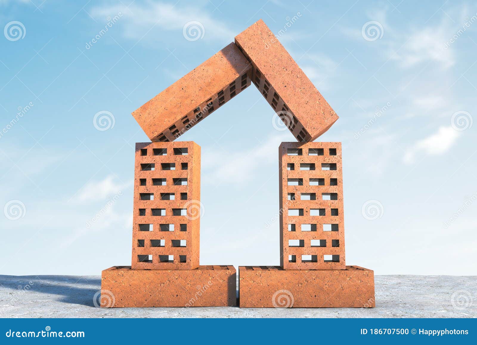 Improvised Minimalistic Brick House. Used only a Few Blocks Stock ...