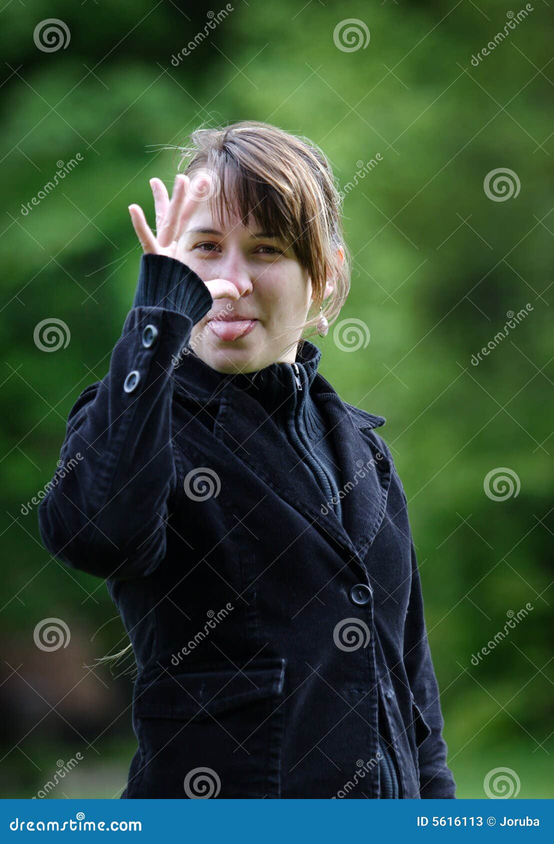 Impudent girl stock image. Image of gesture, fool, failure - 5616113