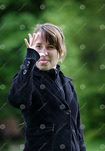 Impudent girl stock image. Image of gesture, fool, failure - 5616113