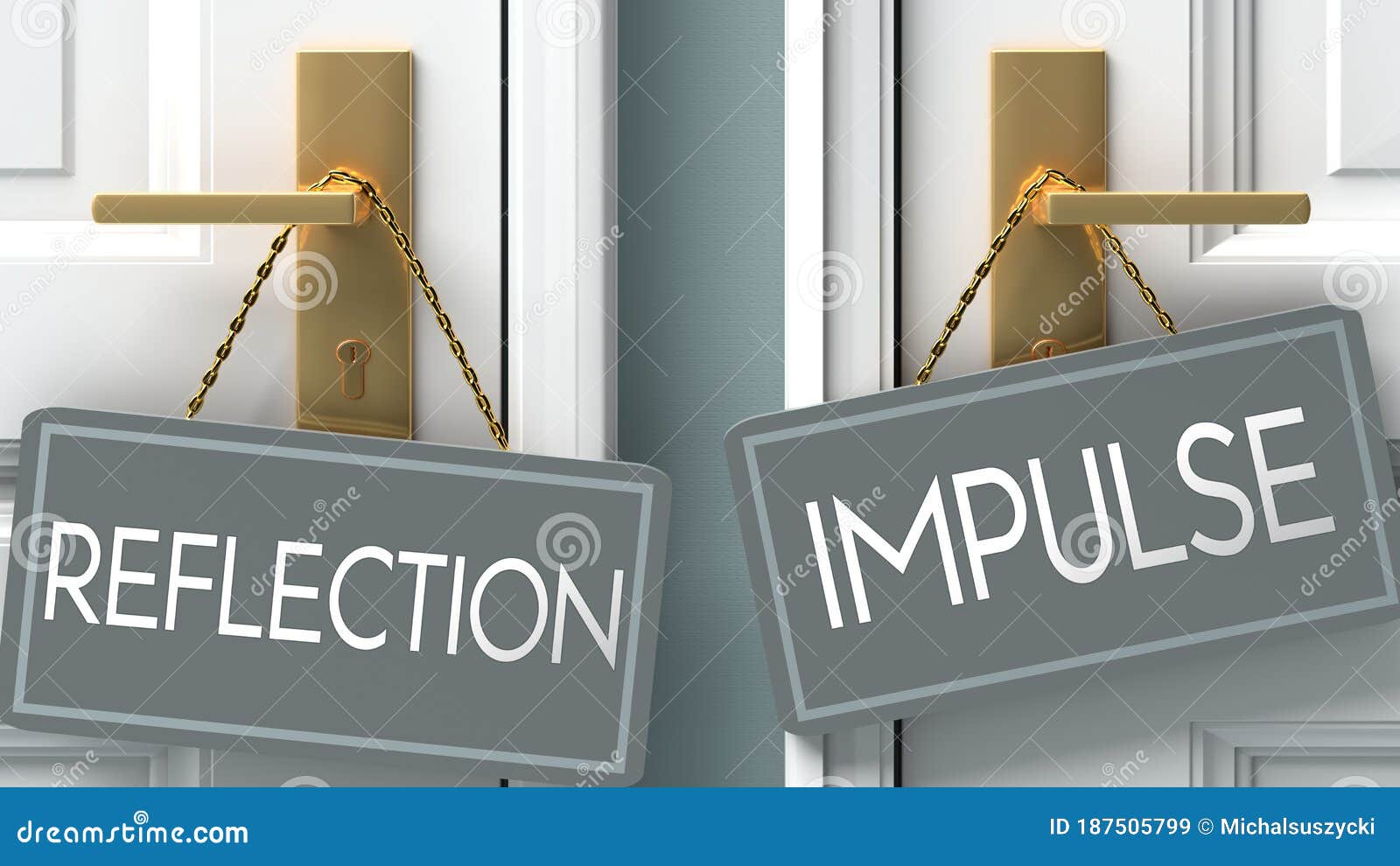 Reflection And Impulse As Different Choices In Life - Pictured As Words ...
