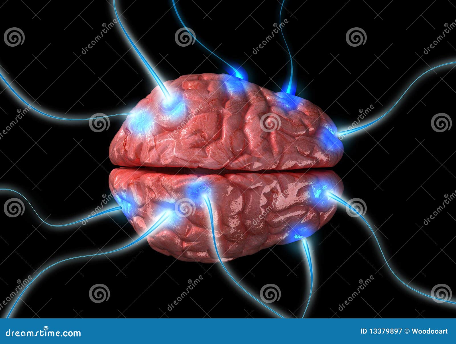 Impulsen in hersenen stock illustratie. Illustration of micro - 13379897