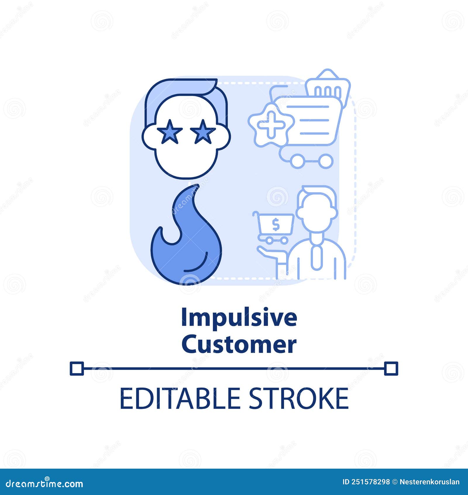Impulsive Customer Light Blue Concept Icon Stock Vector - Illustration ...