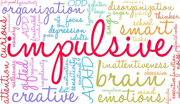 Impulsive Word Cloud stock illustration. Illustration of impulsivity ...