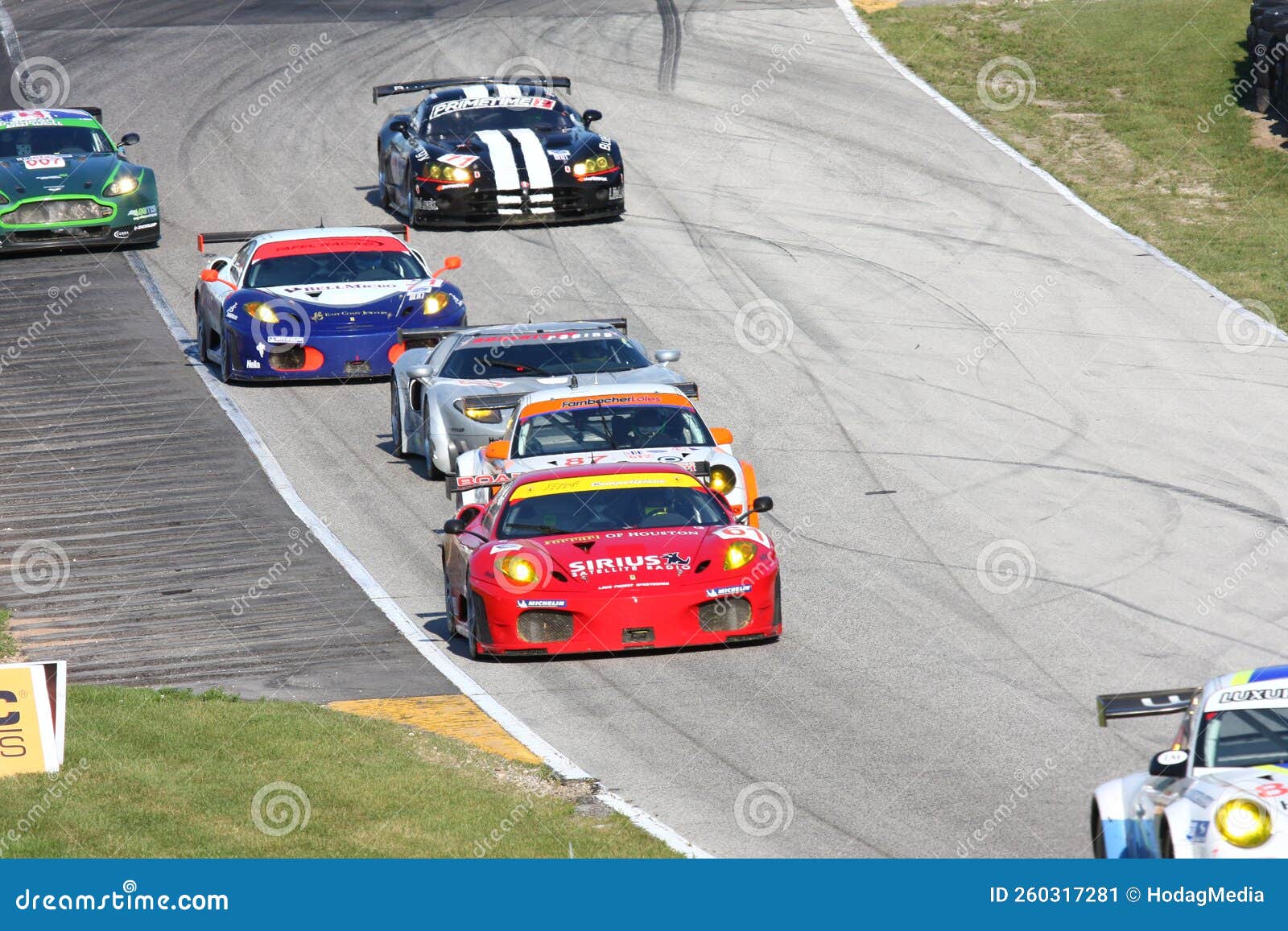 Many Race Cars Aligned On Asphalt Track Porsche Carrera Outdoor ...