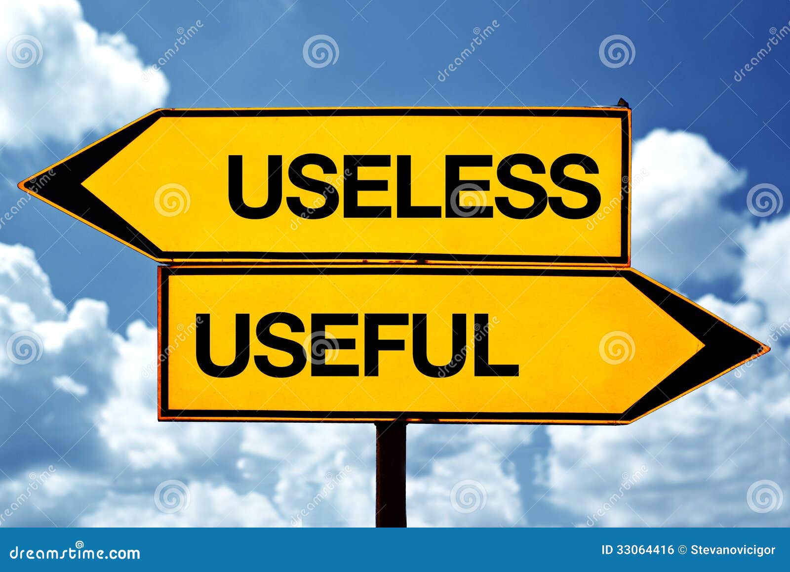 Inútil ou útil foto de stock. Imagem de cartaz, borne - 33064416