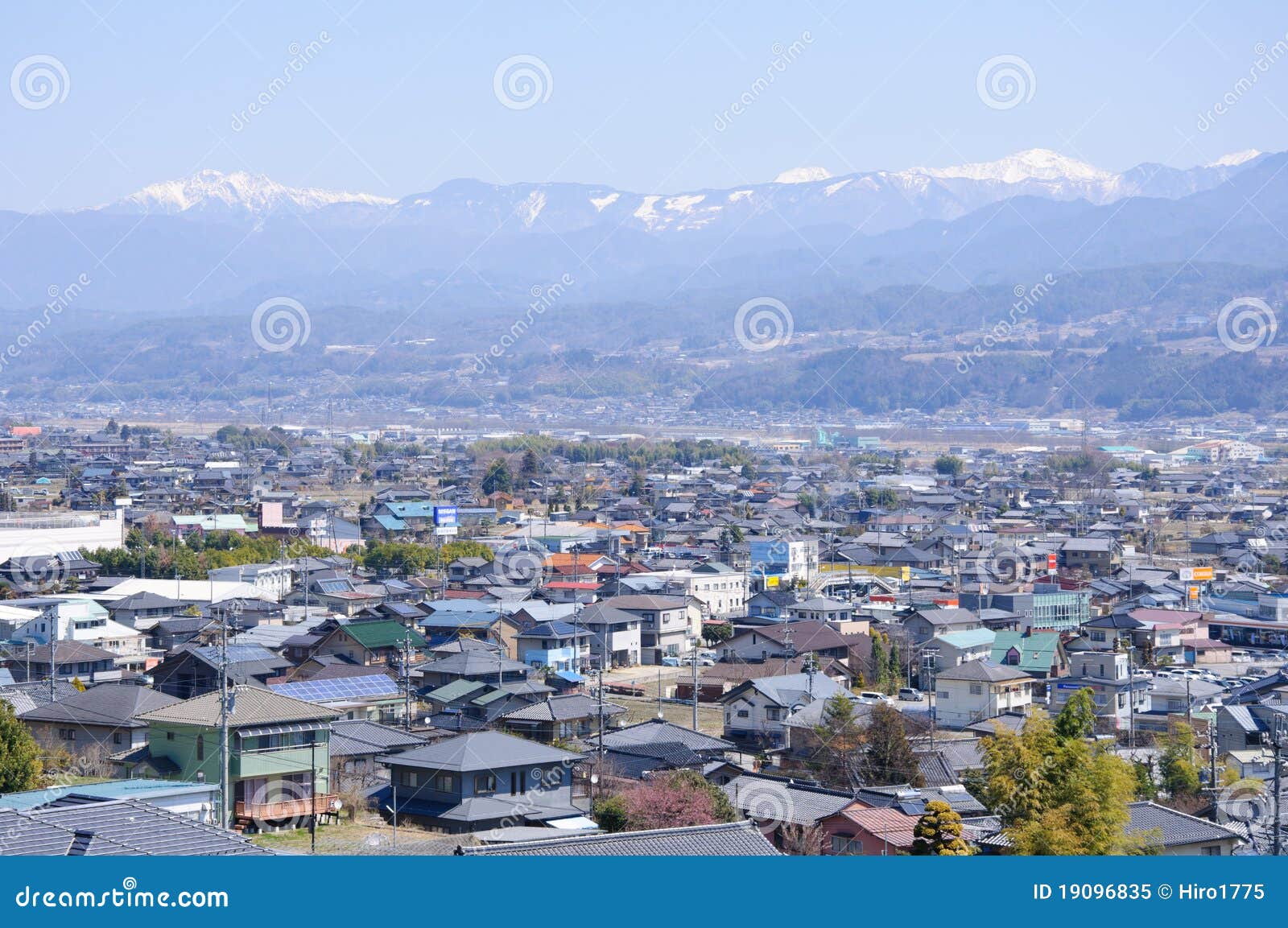 Ina Basin and the Southern Japan Alps Stock Image - Image of streets ...