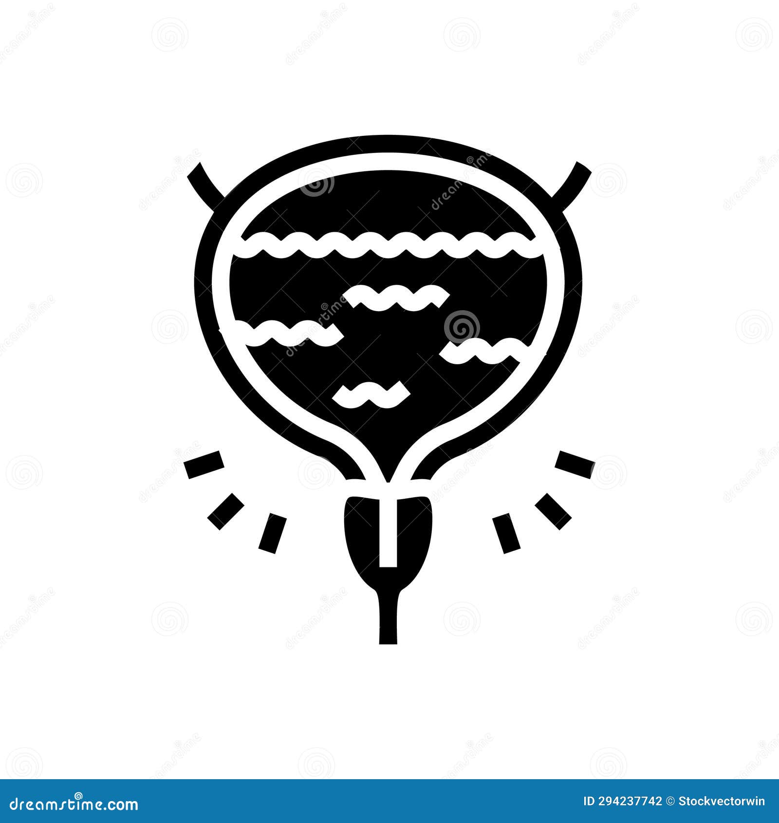 Inability Control Bladder Disease Symptom Glyph Icon Vector ...
