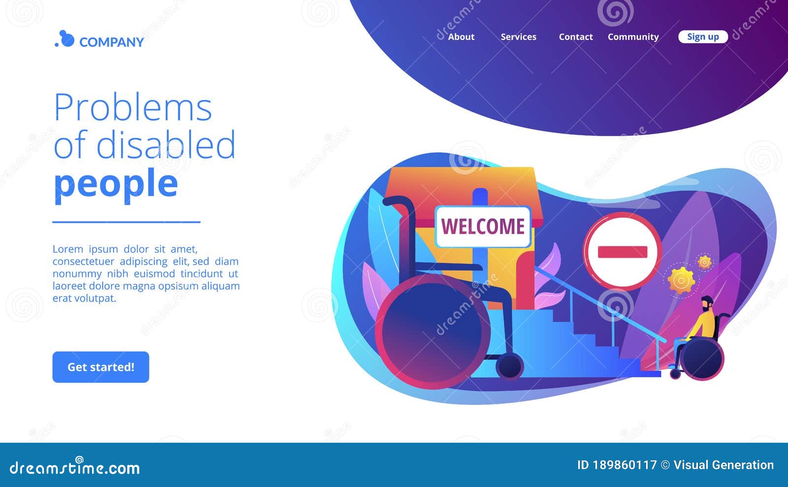 Inaccessible Environments Concept Landing Page Stock Vector ...