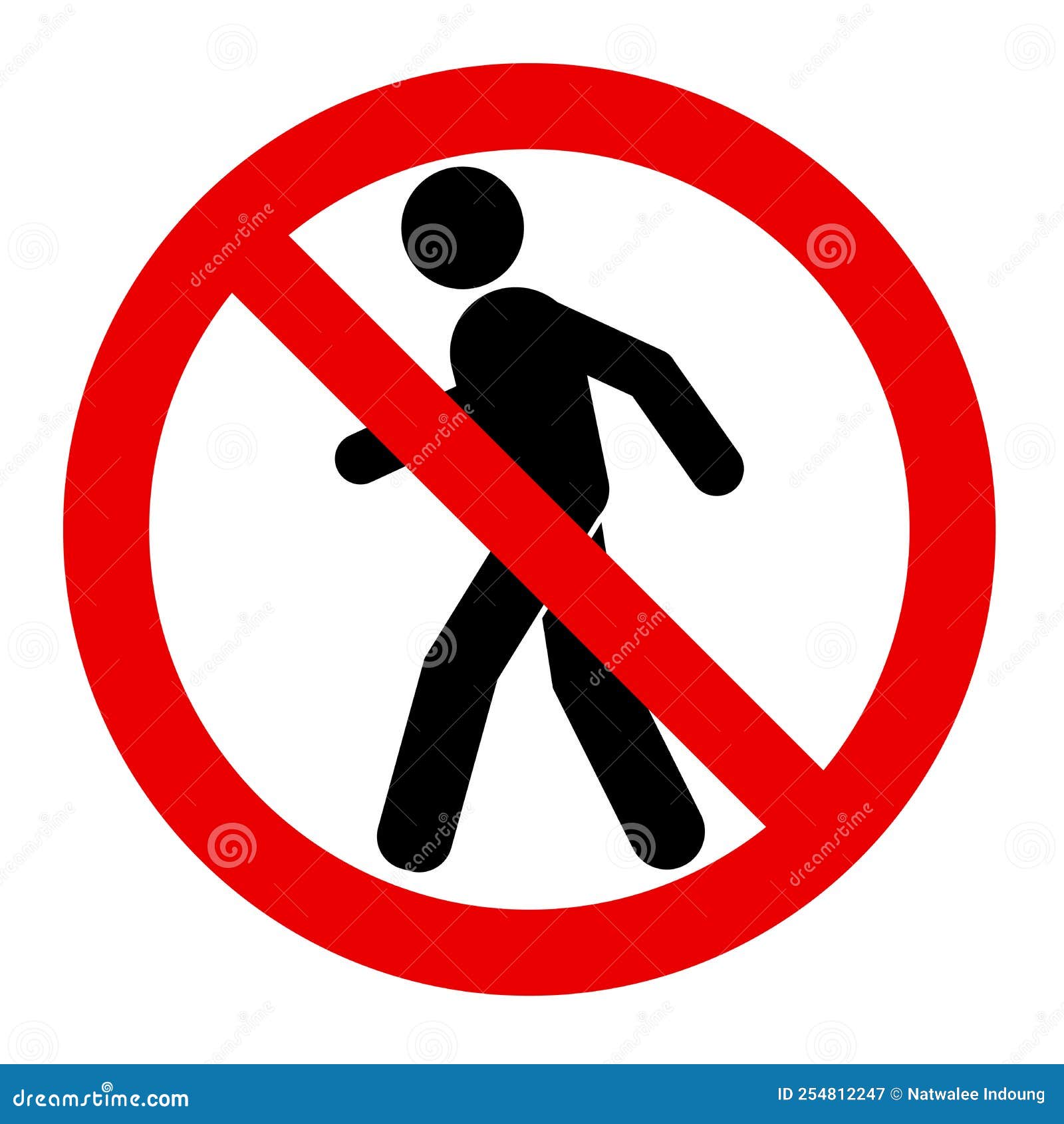 Inaccessible Pedestrian Prohibition Sign, Vector Stock Illustration ...