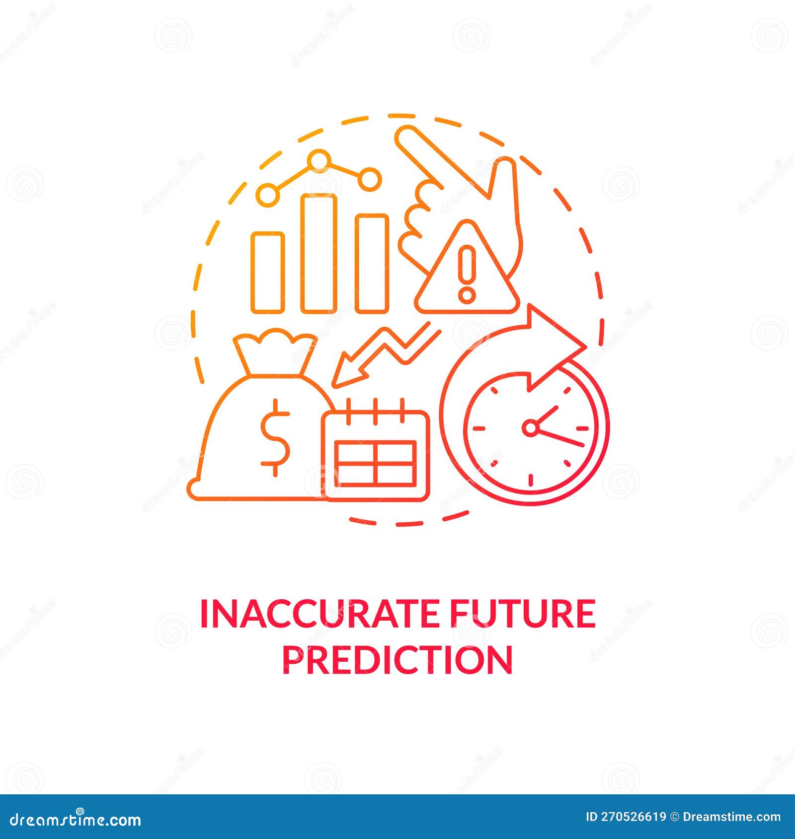 Inaccurate Future Prediction Red Gradient Concept Icon Stock Vector ...