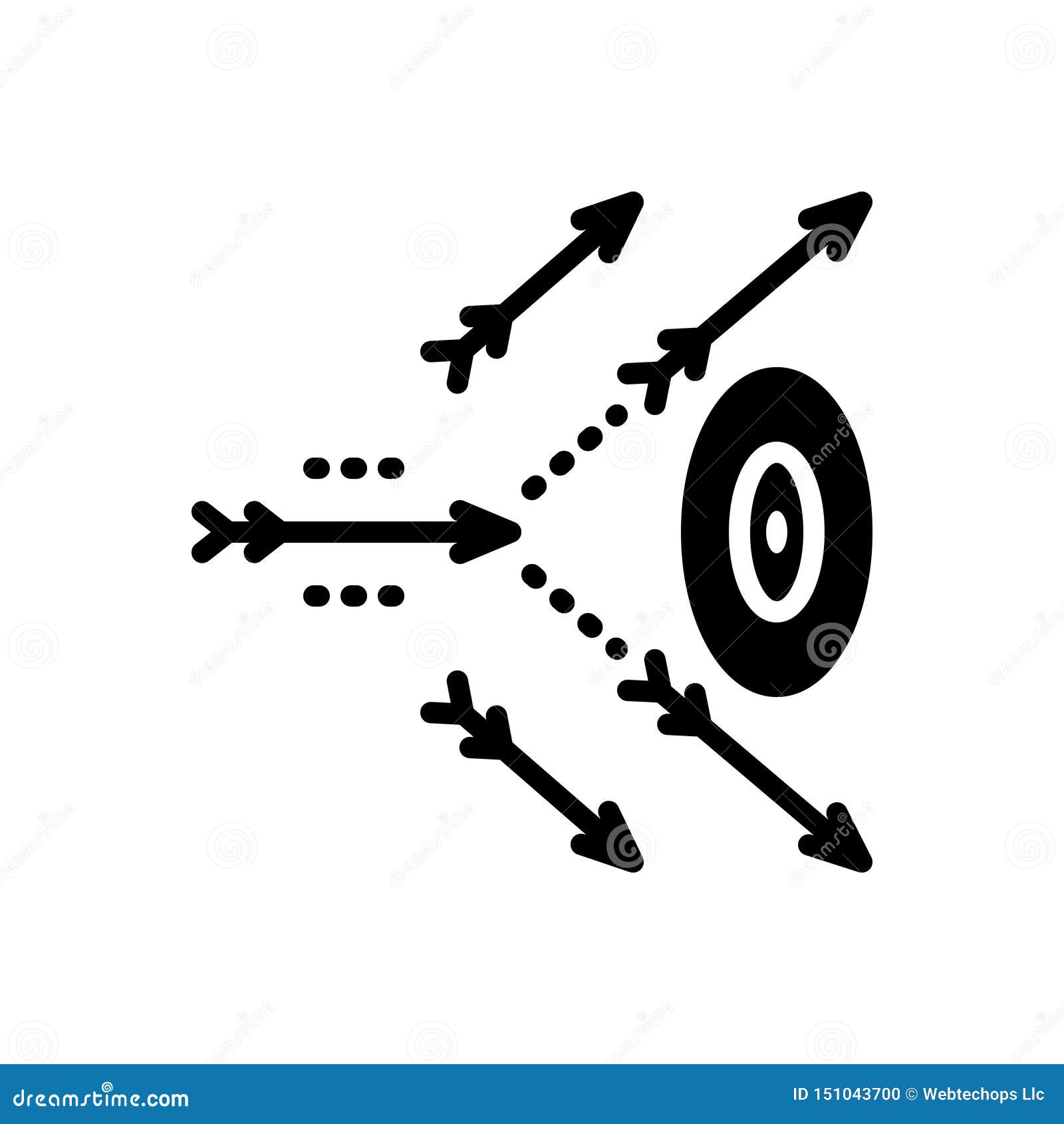 Black Solid Icon for Inaccurate, Missing and Hitting Stock Vector ...