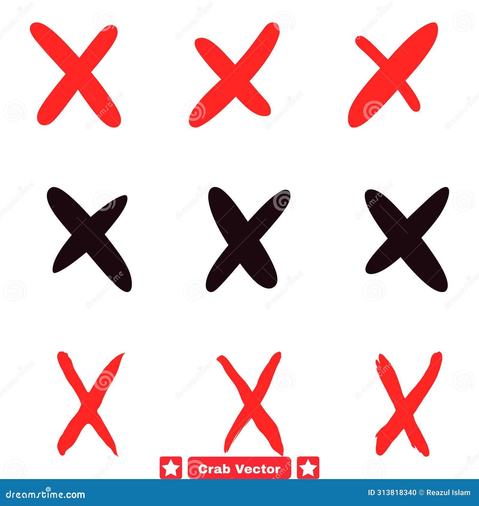 Inaccurate Silhouette Set Cross Symbols Representing Failures, Errors ...