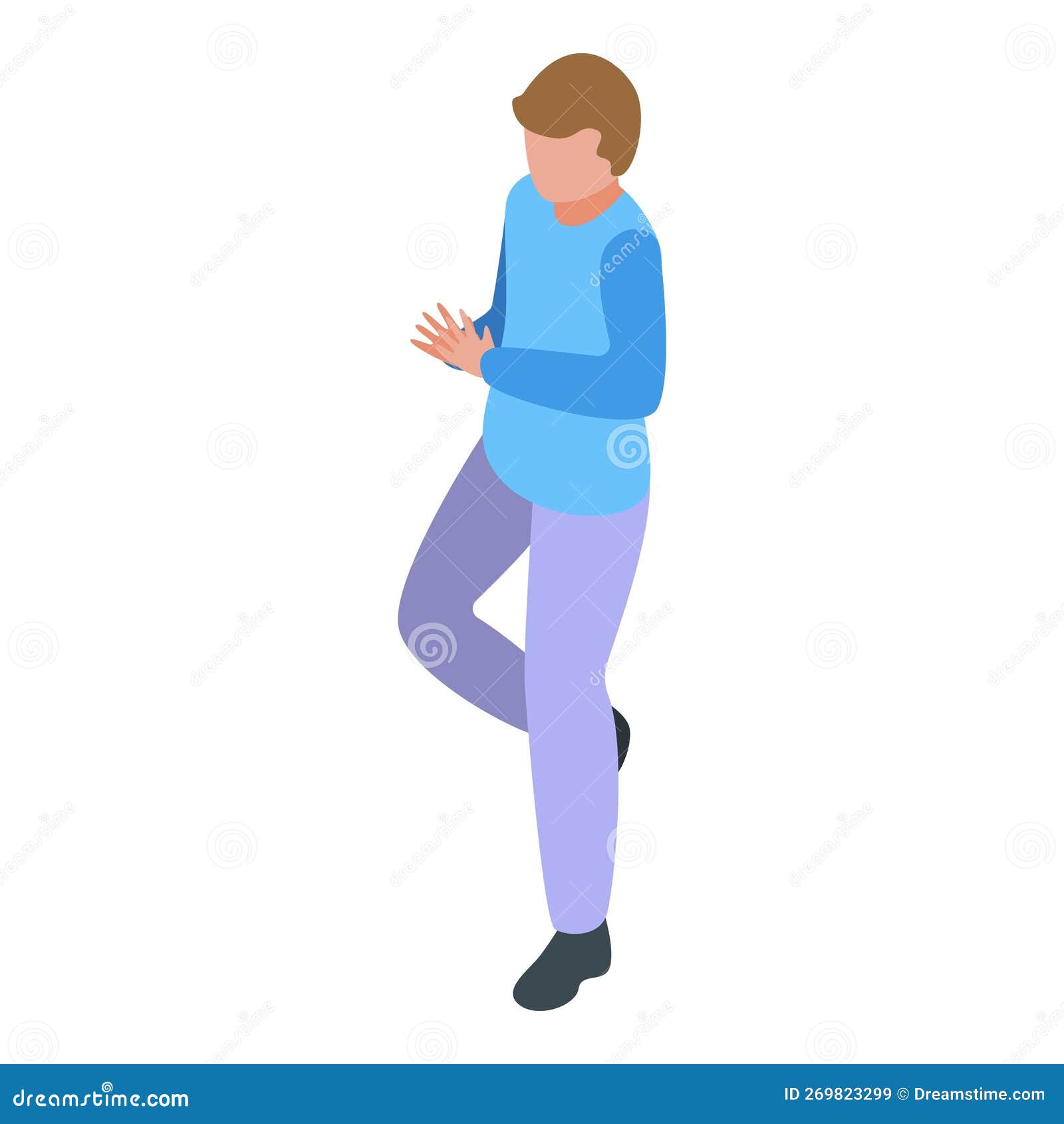 Inactive Boy Icon Isometric Vector. Disease Lifestyle Stock ...