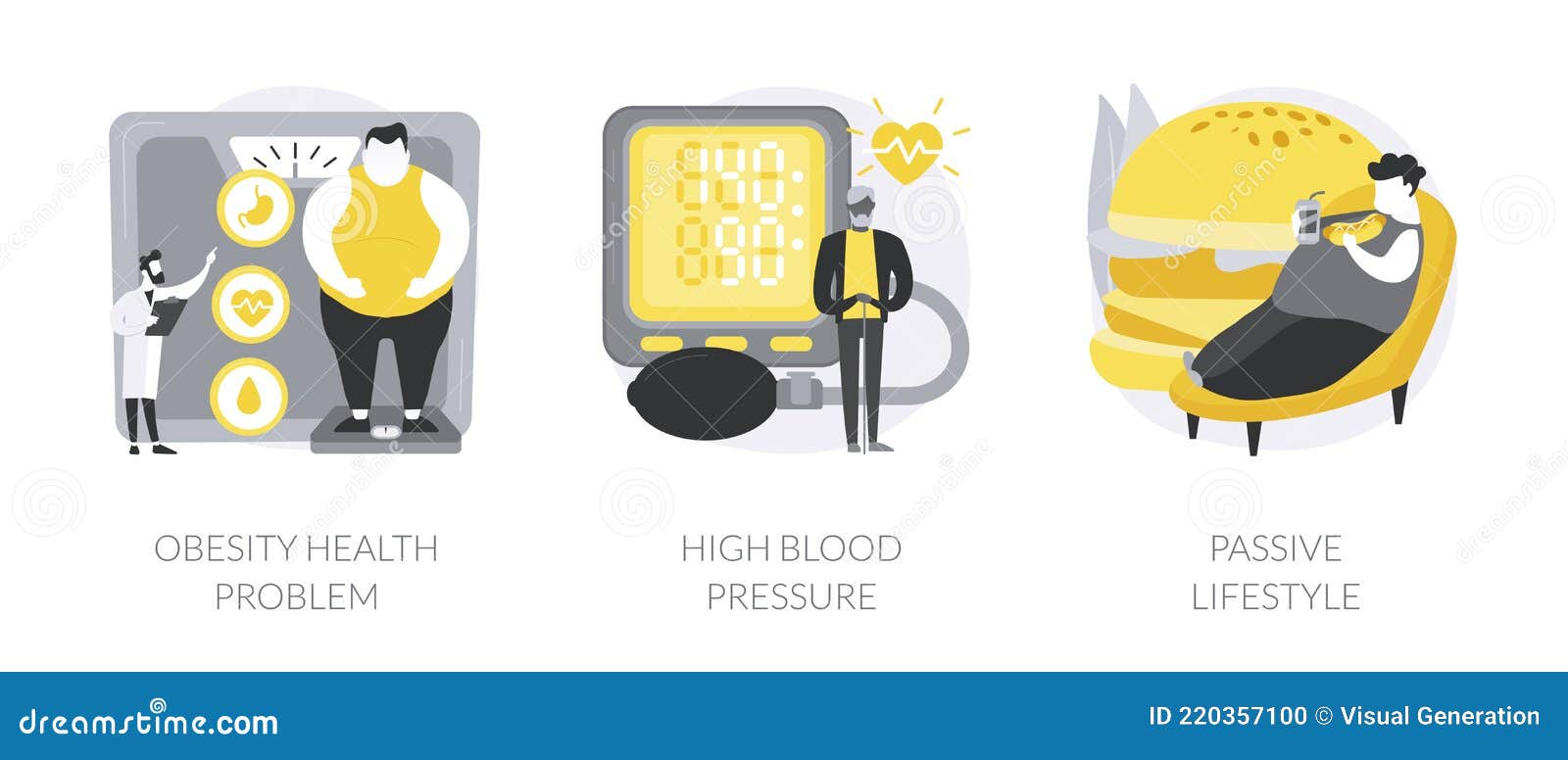 Inactive Lifestyle Problems Abstract Concept Vector Illustrations ...