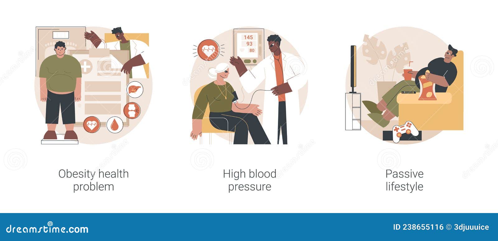 Inactive Lifestyle Problems Abstract Concept Vector Illustrations ...