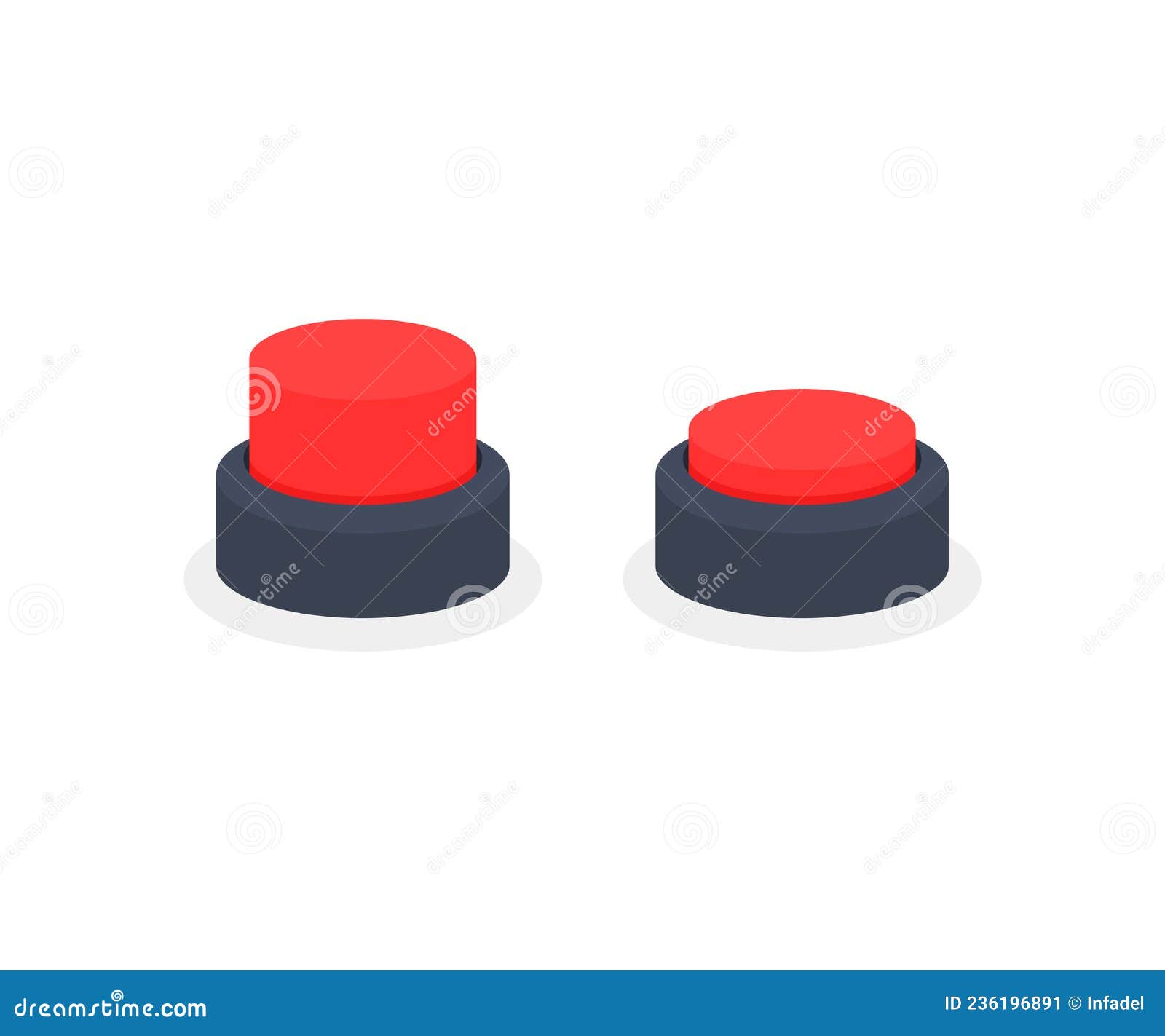 Inactive and Pressed Red Cartoon Button Stock Vector - Illustration of ...