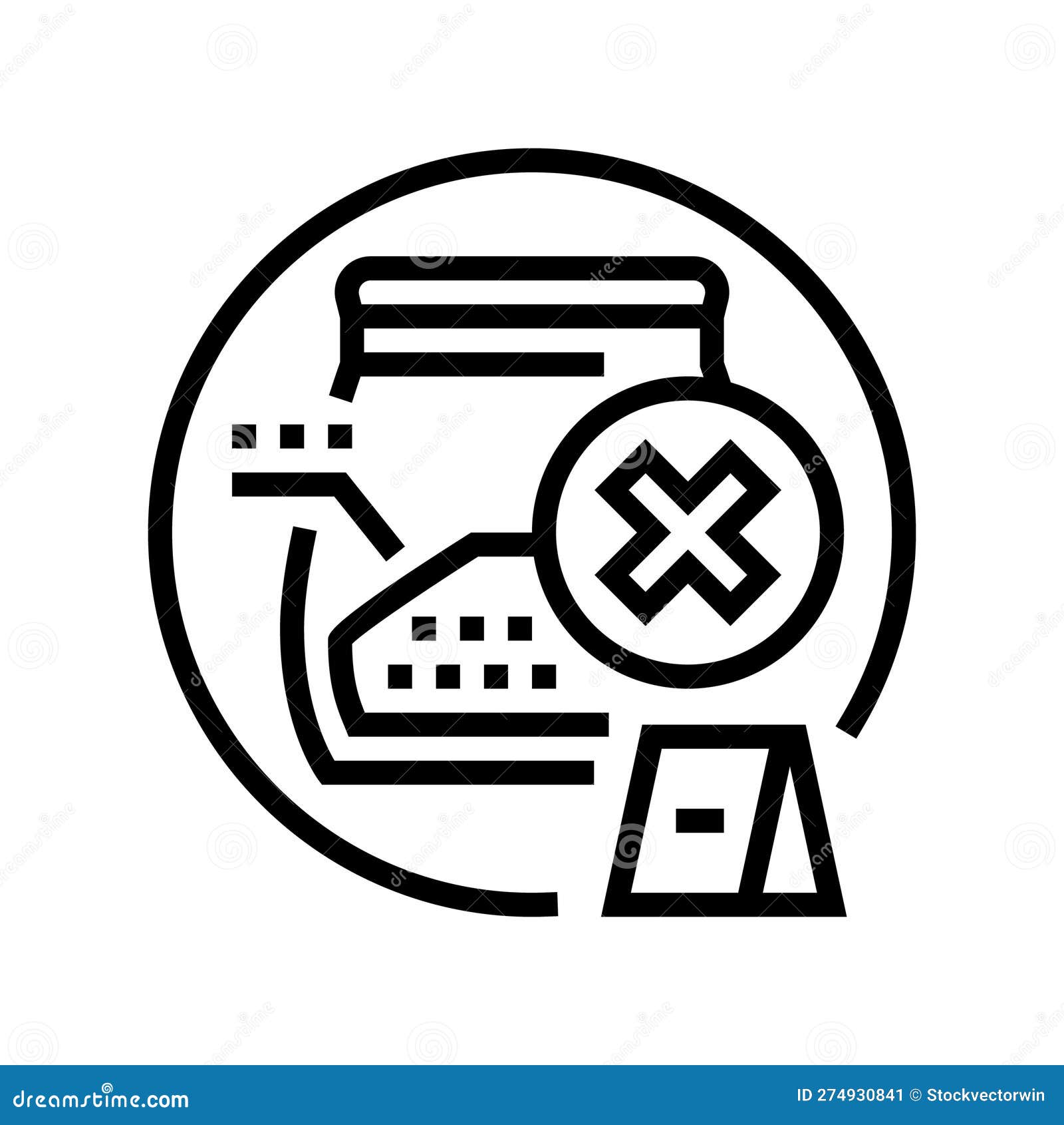 Inadmissible Evidence Crime Line Icon Vector Illustration Stock Vector ...