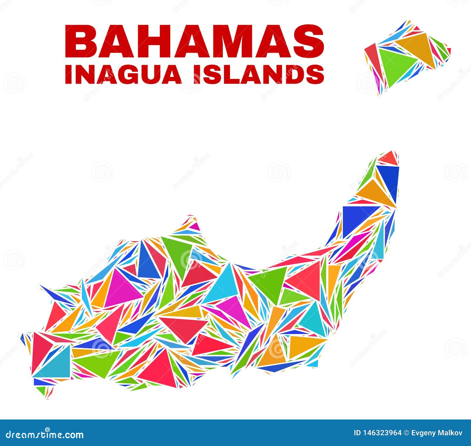 Inagua Islands Map - Mosaic of Color Triangles Stock Vector ...