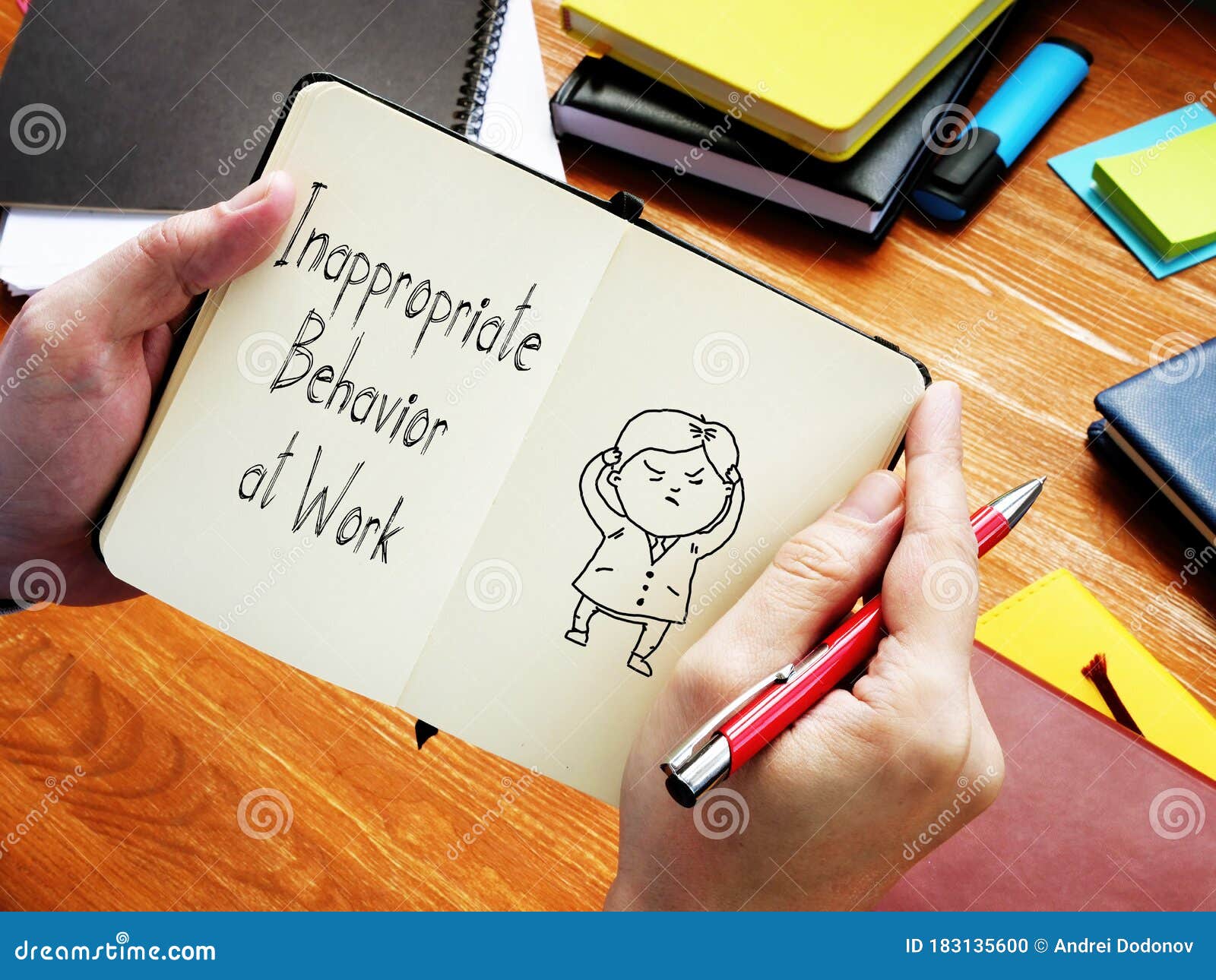 Inappropriate Behavior at Work is Shown on the Conceptual Business ...