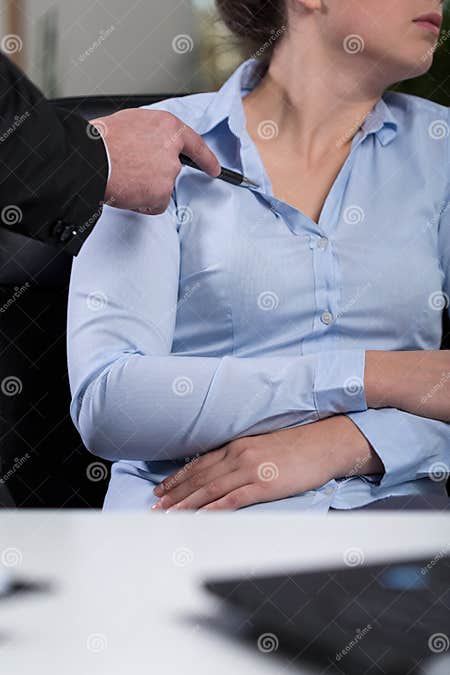 Inappropriate Behavior at Work Stock Photo - Image of fear, office ...