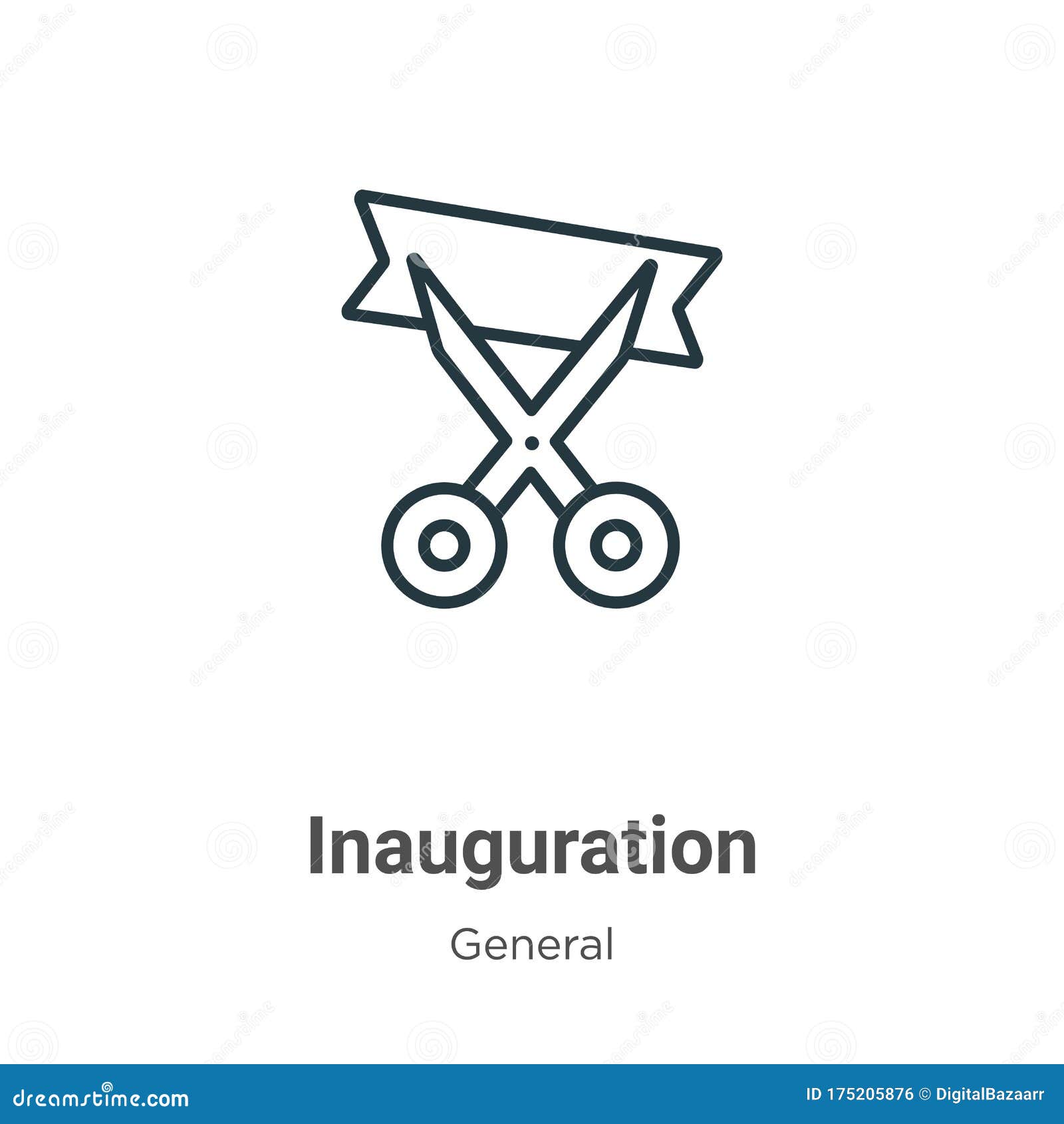 Inauguration Outline Vector Icon. Thin Line Black Inauguration Icon, Flat Vector Simple Element ...